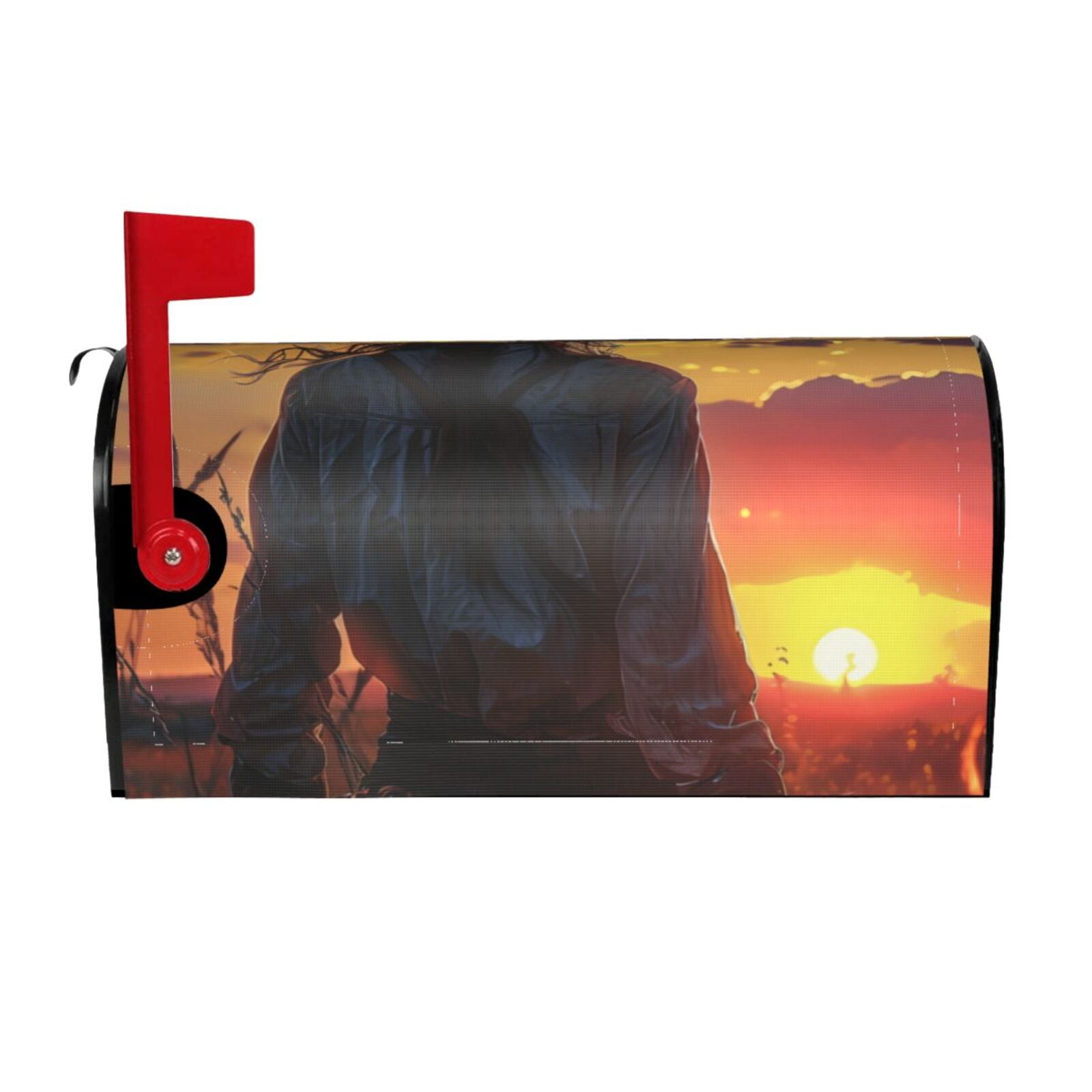 Salouo Sunset Western Cowgirl for Magnetic Mailbox Covers Waterproof ...