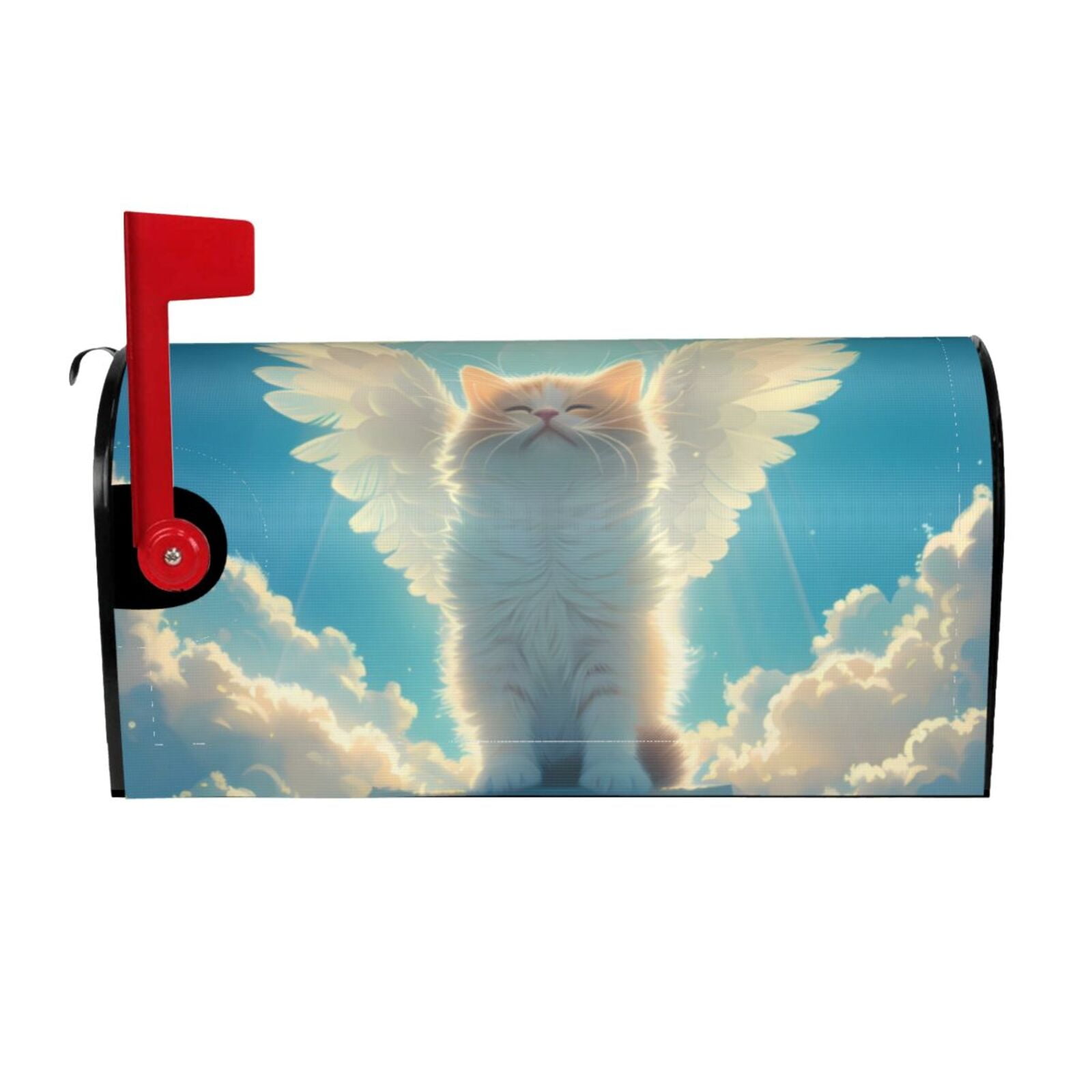 Salouo Sunshine Cute Winged Cat for Magnetic Mailbox Covers Waterproof ...