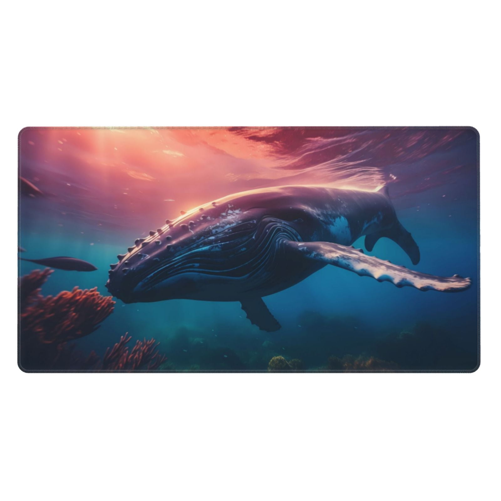 Salouo Sunshine Ocean Whale Print Large Mouse Pad,Extended Mat Desk Pad ...