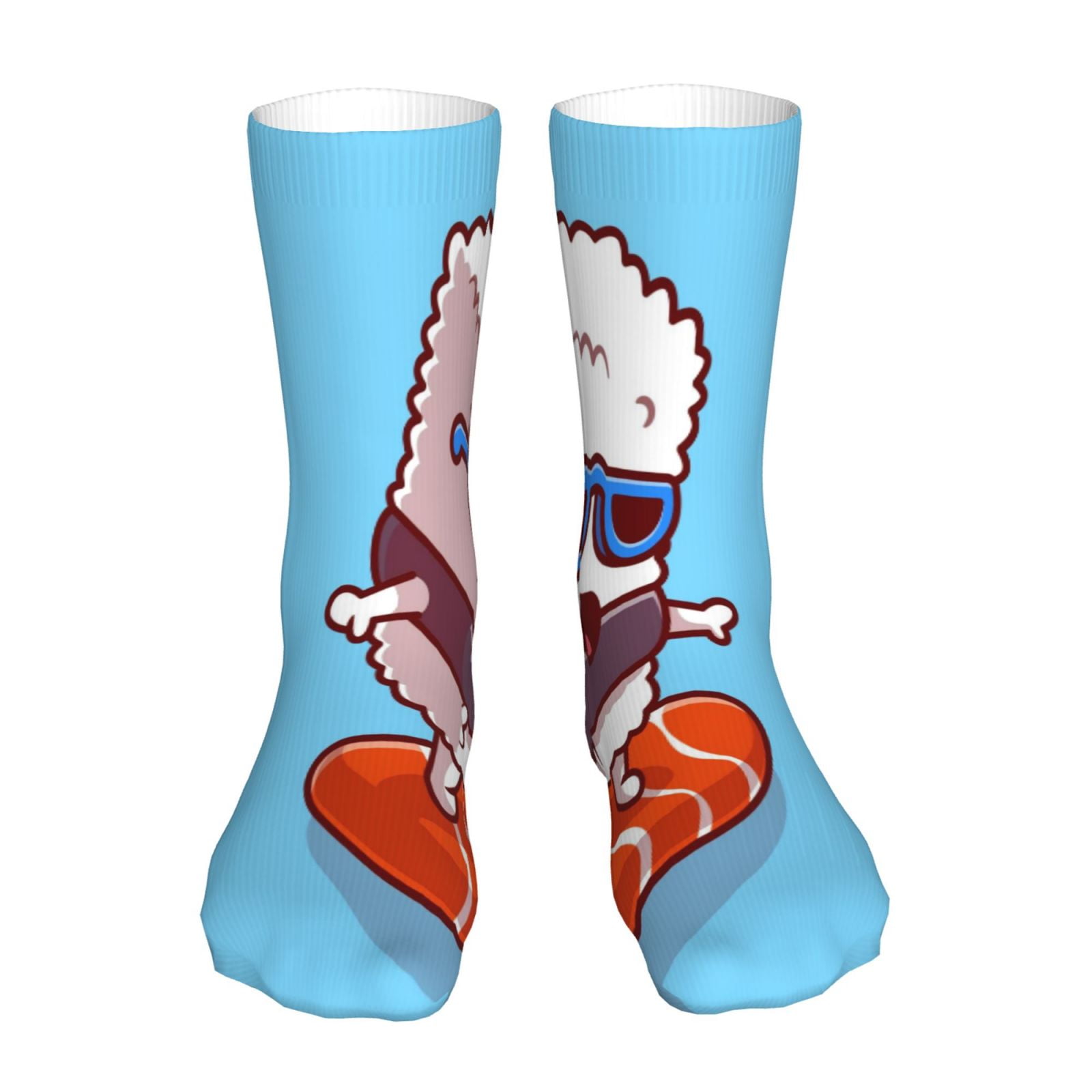 Salouo Sushi Salmon Surfing Pattern Fun Novelty Crew Socks,Casual ...