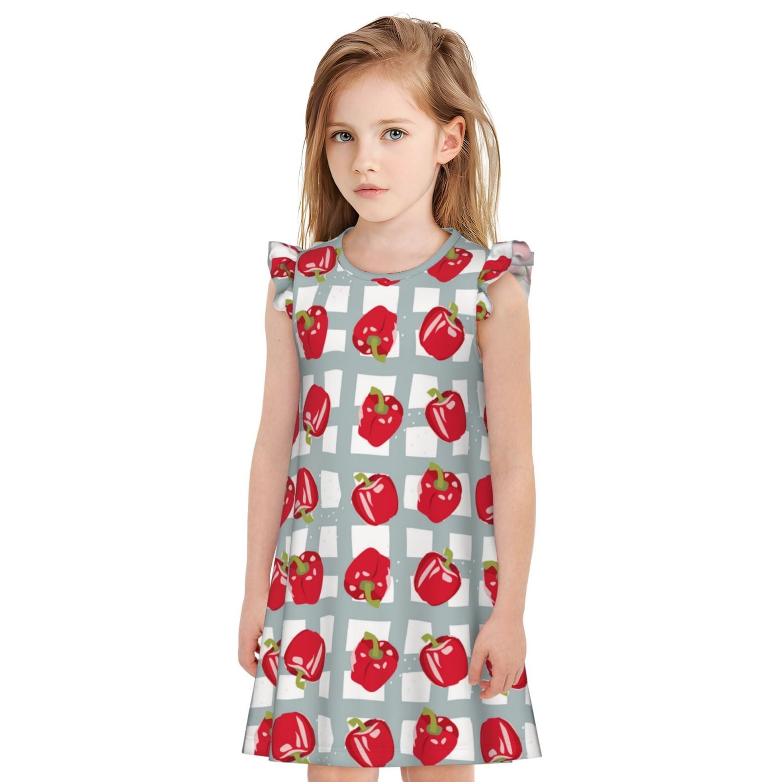 Salouo Sweet Red Fruit Print Nightgowns for Girls,Cute kid’s Pajamas ...
