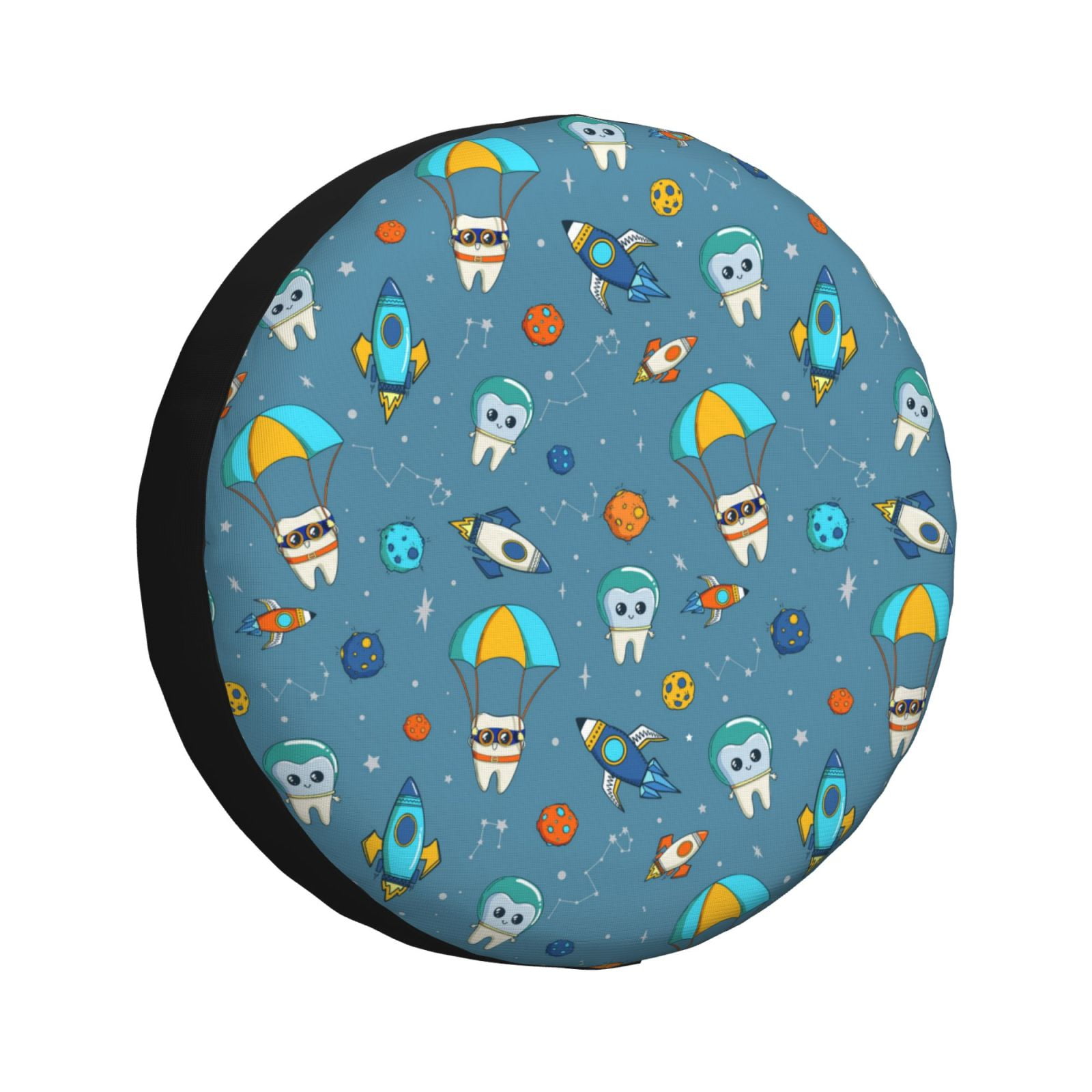 Salouo Teeth Cosmonaut Print Spare Tire Cover 14-17 inch Spare Tire ...