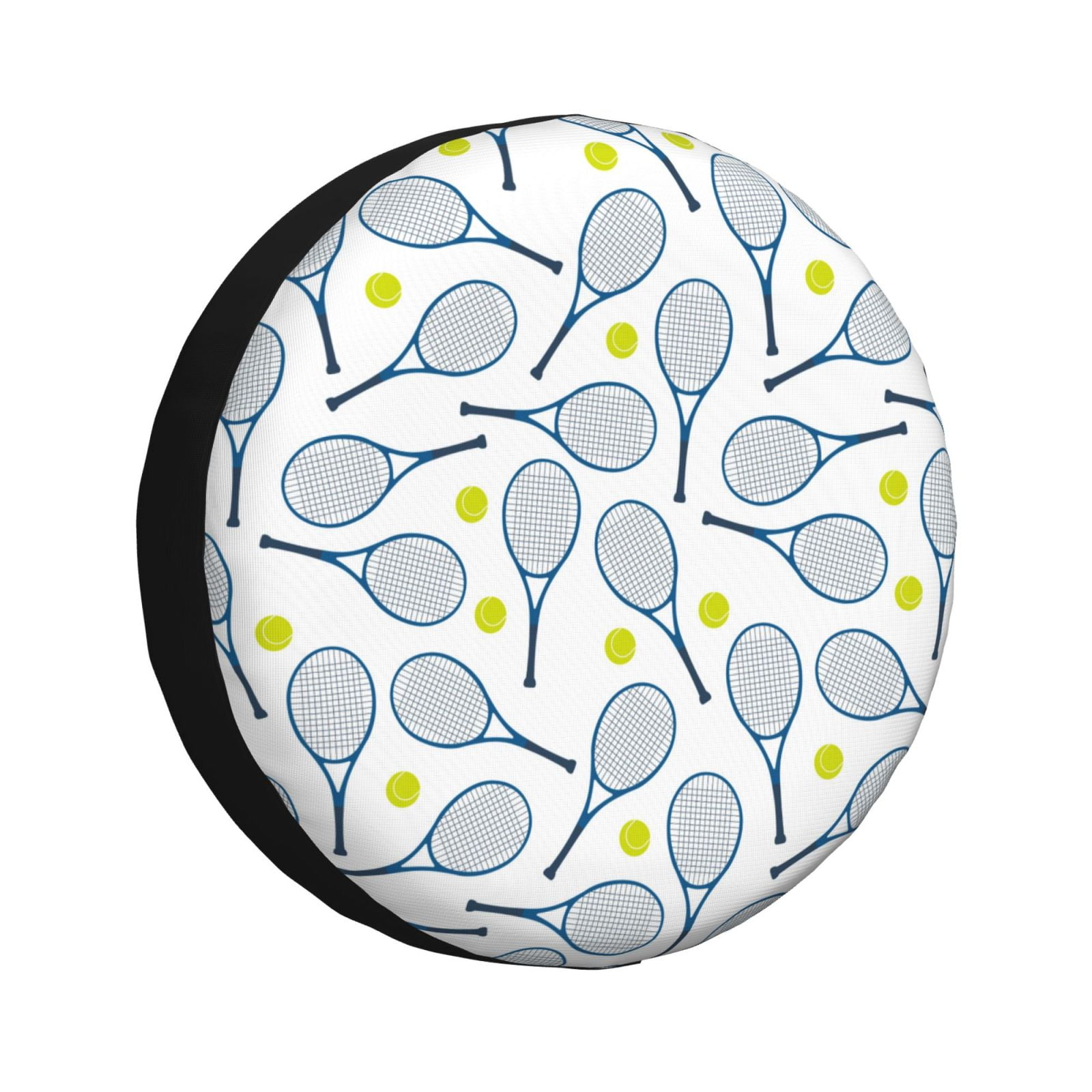 Salouo Tennis Rackets And Balls Print Spare Tire Cover 14-17 inch Spare ...