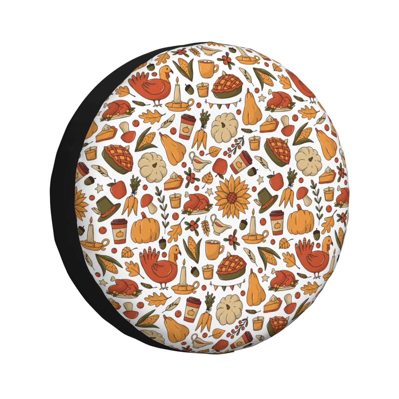 Salouo Thanksgiving Food Print Spare Tire Cover 14-17 inch Spare Tire ...