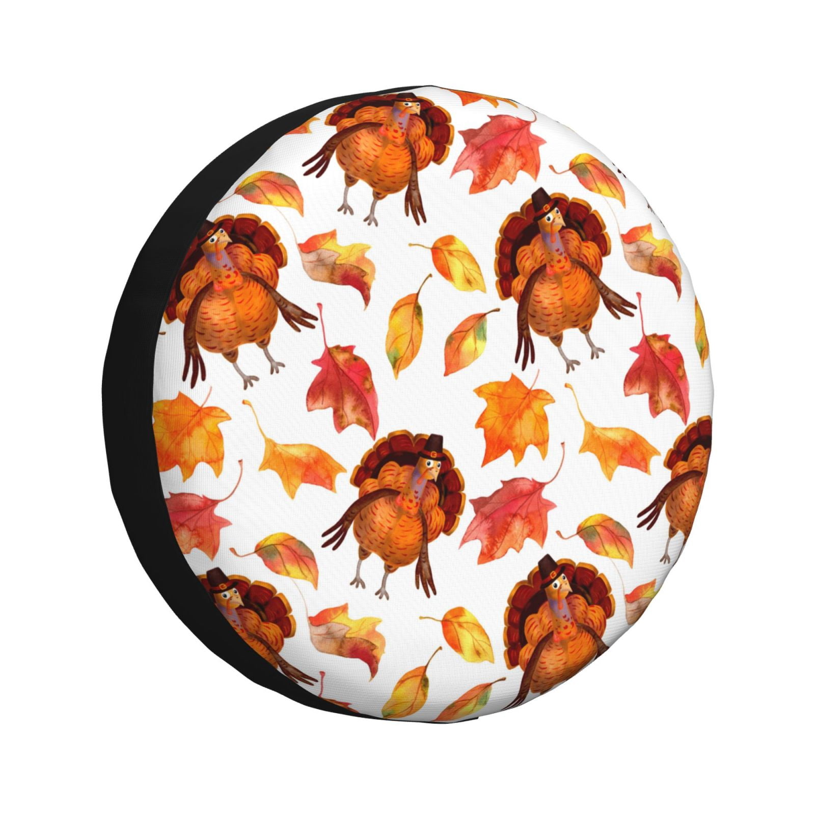 Salouo Thanksgiving Turkey Leaves Print Spare Tire Cover 14-17 inch ...