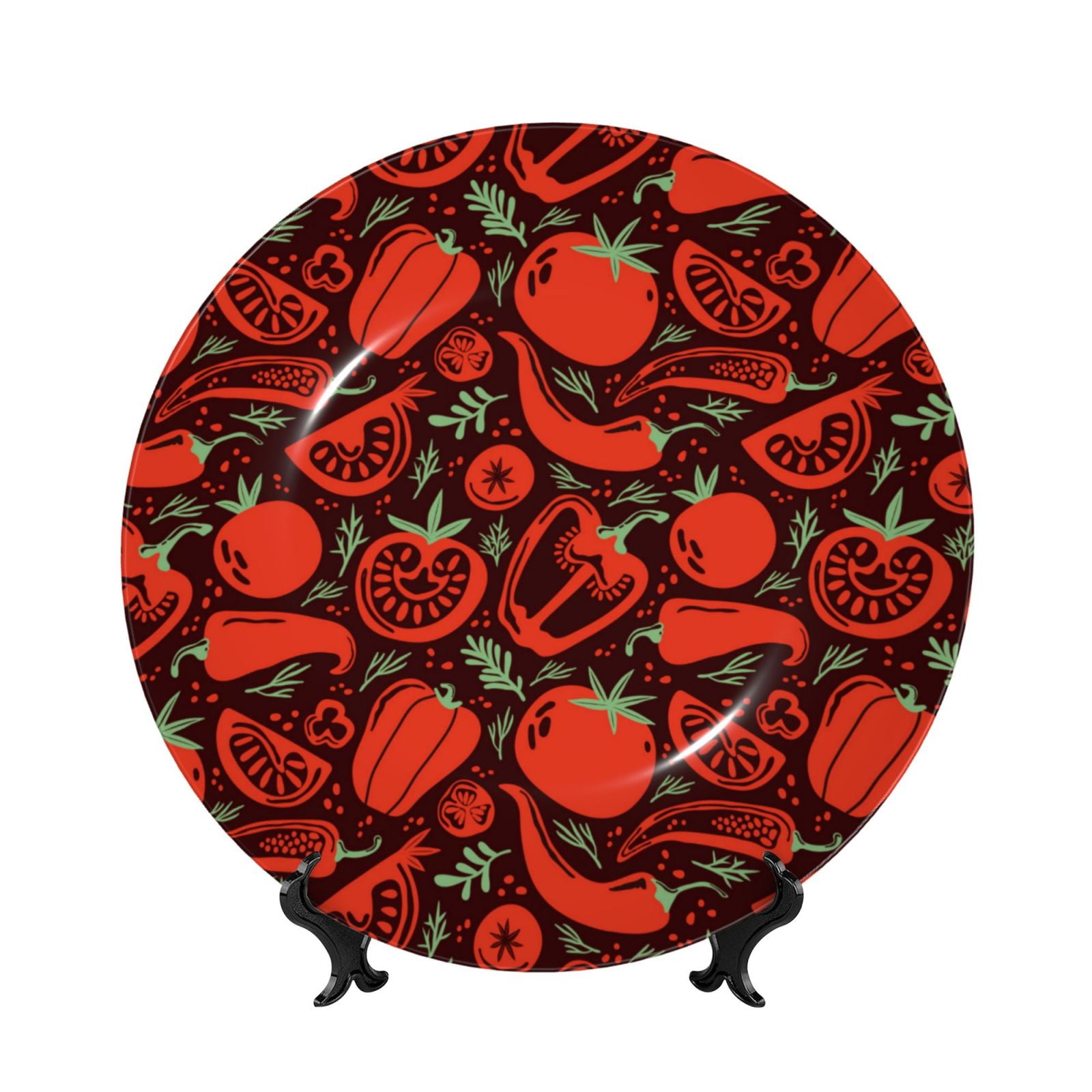 Salouo Tomatoes And Chili Pattern Bone China Decorative Plate,Holiday ...