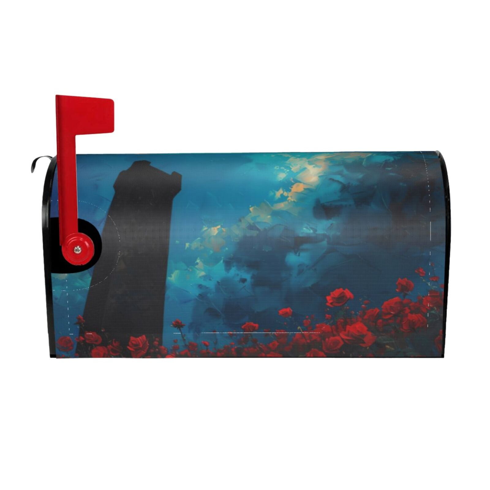 Salouo Tower And Red Roses for Magnetic Mailbox Covers Waterproof Post ...