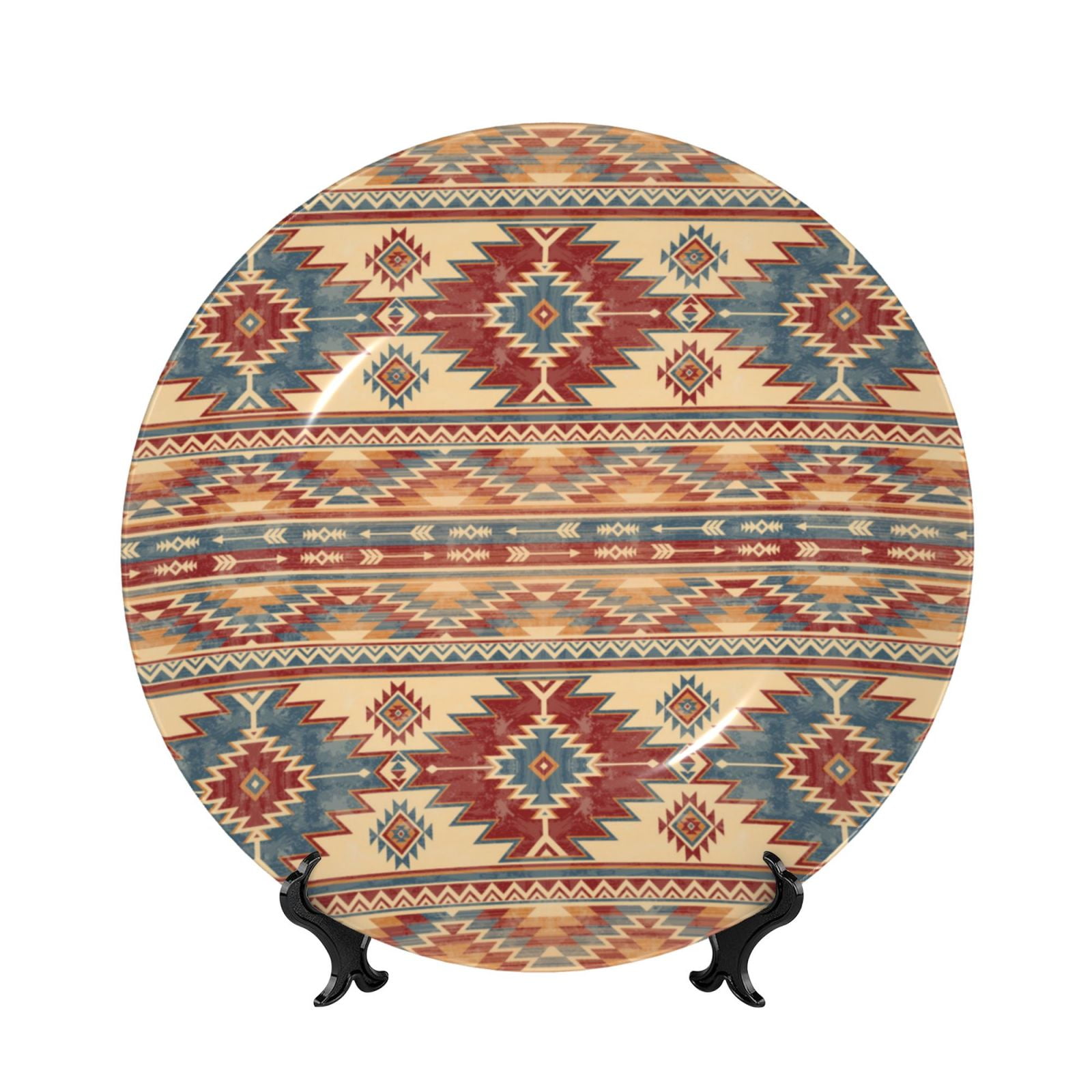 Salouo Traditional Tribal Aztec Pattern Bone China Decorative Plate ...