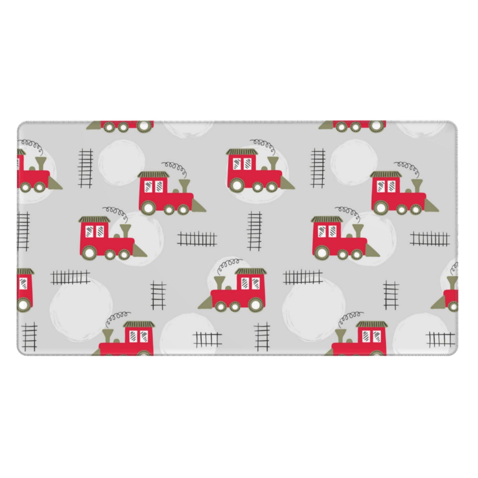 Salouo Trains Print Large Mouse Pad,Extended Mat Desk Pad, 3mm Thick ...