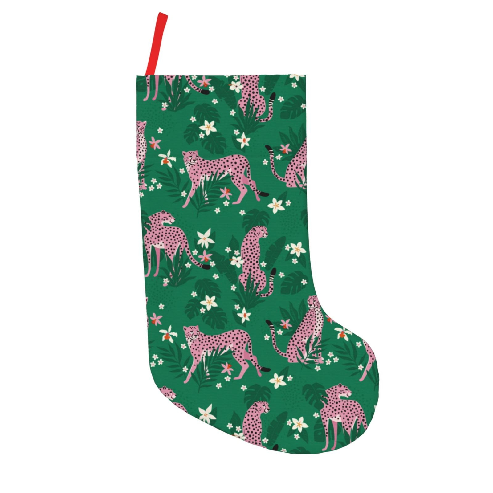 Salouo Tropical Leopard Print Christmas Decorations Stockings 1 Pack 18 ...