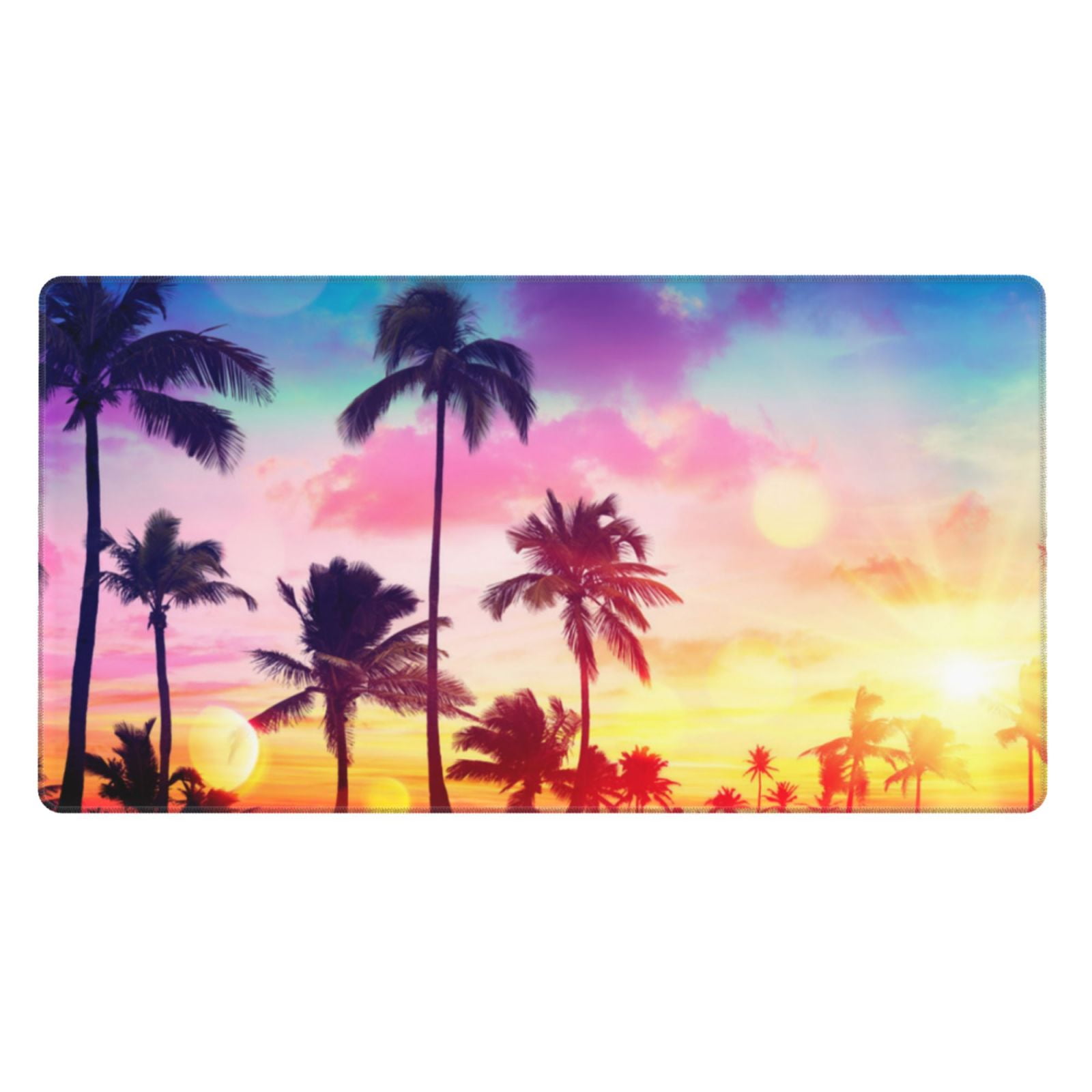 Salouo Tropical Palm Tree at Sunset Print Large Mouse Pad,Extended Mat ...