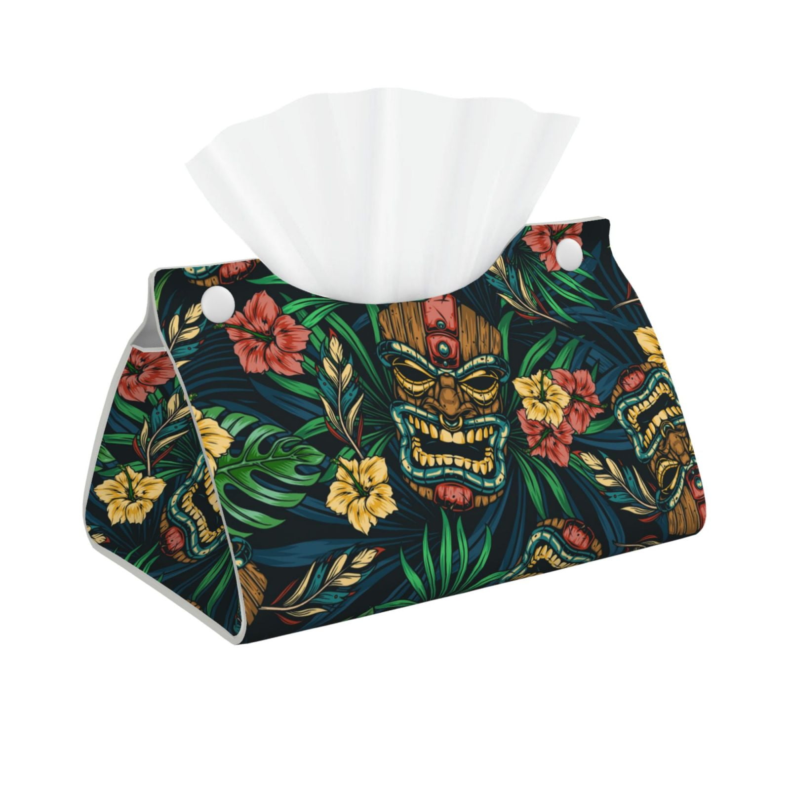 Salouo Tropical Tribe Mask Pattern Long Tissue Box Cover Rectangular ...