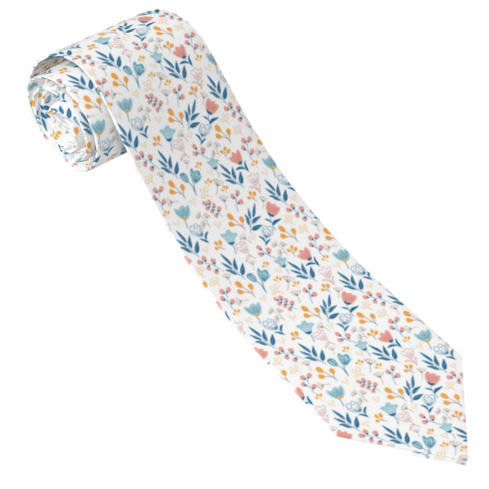 Salouo Tulips Flowers Pattern Men's Silk Ties 4.7"Necktie for Men ...