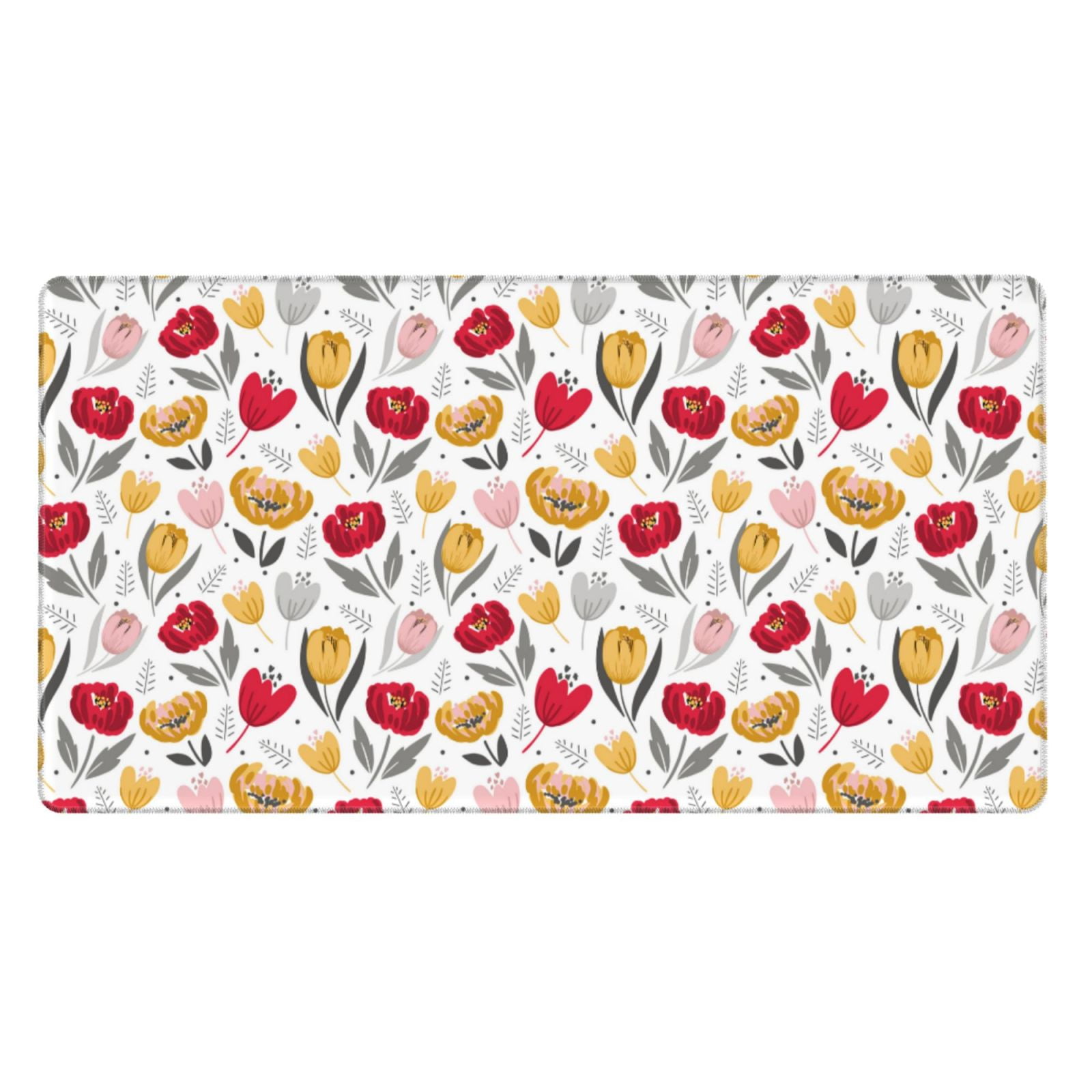 Salouo Tulips Flowers Print Large Mouse Pad,Extended Mat Desk Pad, 3mm ...