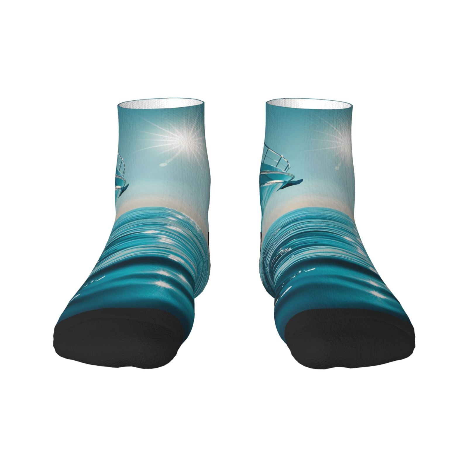 Salouo Turquoise Ocean Reflection Pattern Unisex Middle Tube Socks ...