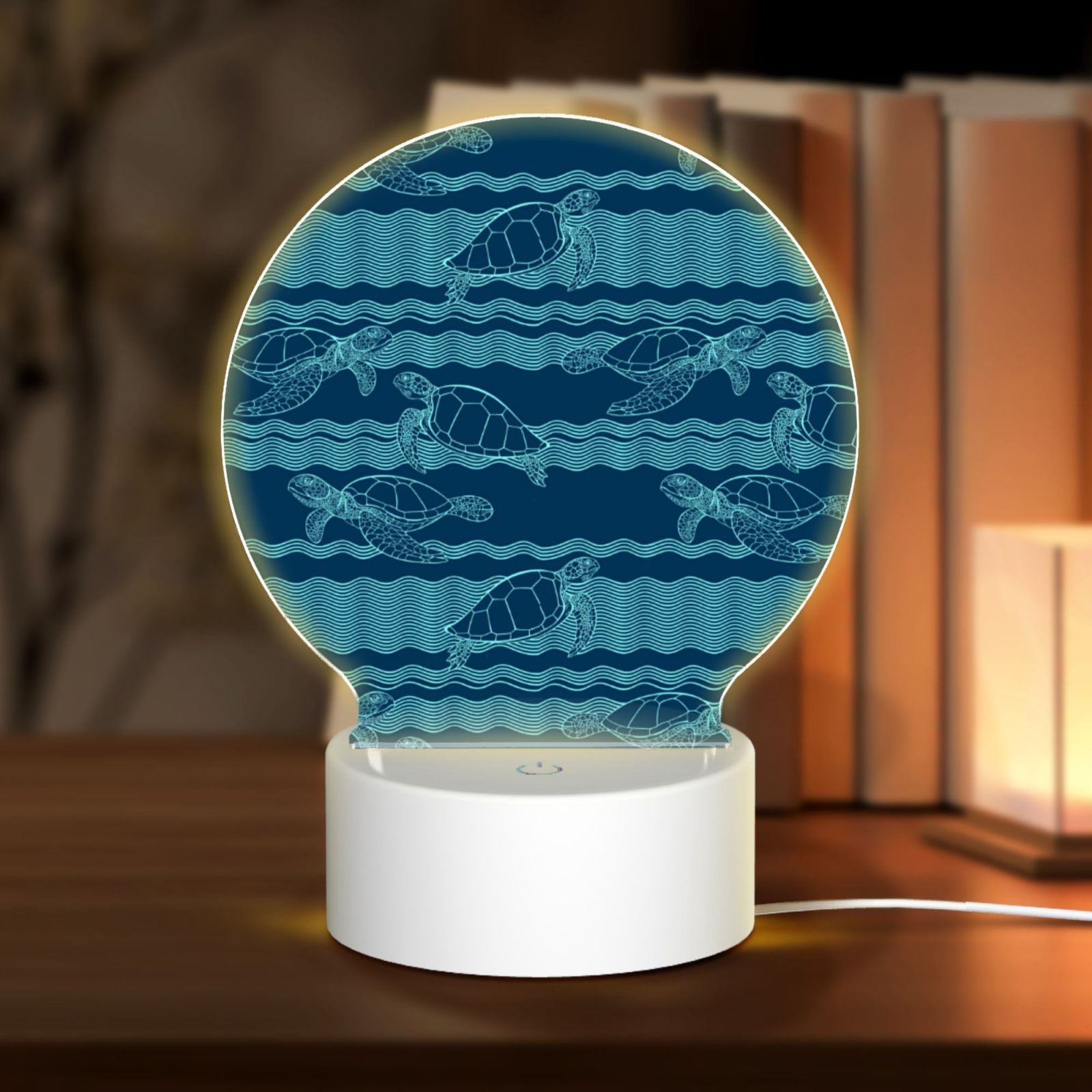 Salouo Turtles and Waves for Round Acrylic Night Light - Acrylic Sheets ...