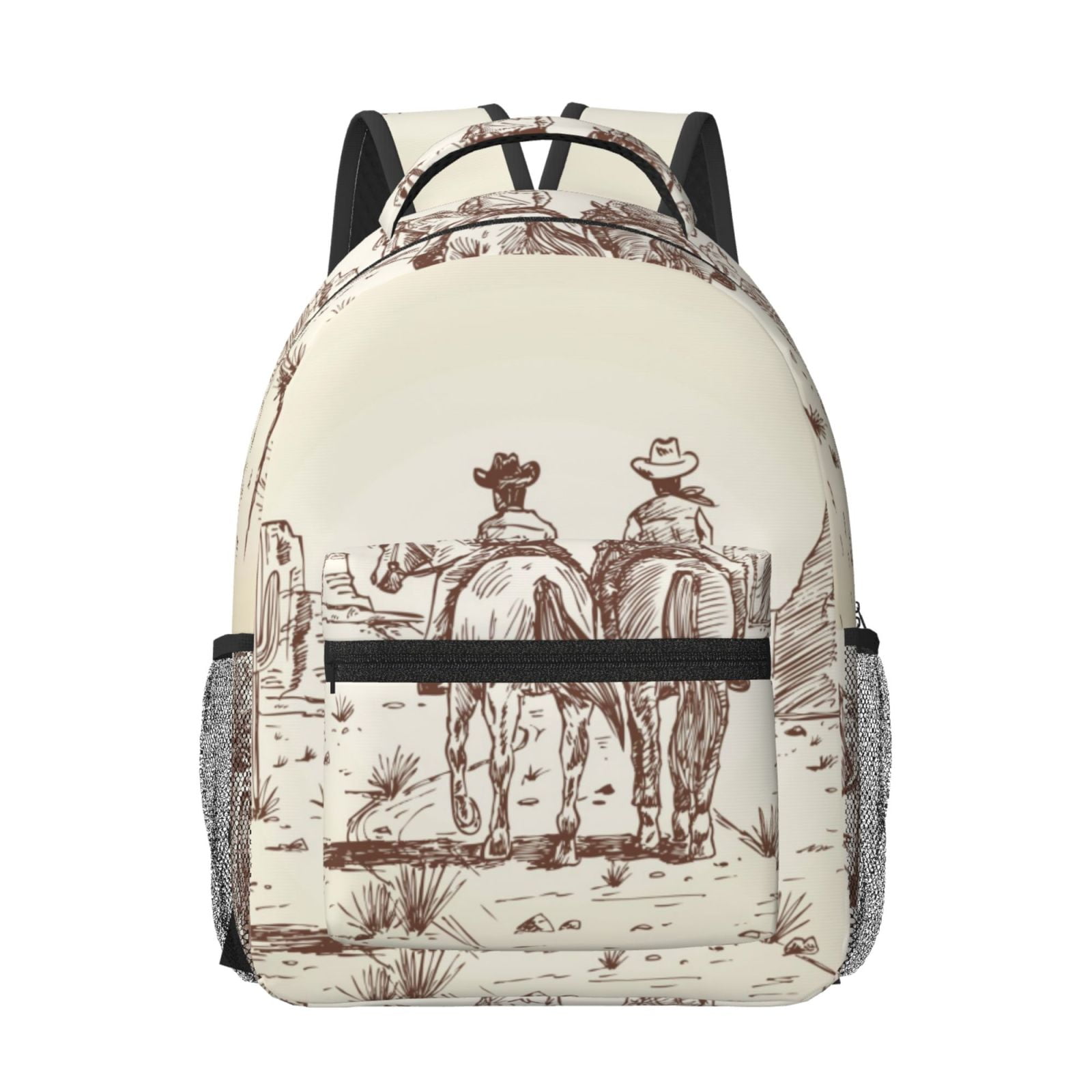 Salouo Two Cowboys Riding Horses In The Desert Print Laptop Backpack 16 ...