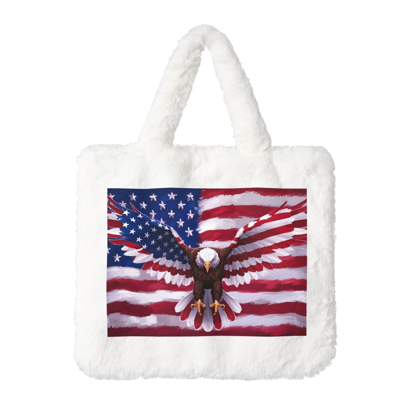 Salouo USA Eagle with Spread Wings for Plush Underarm Bag,Soft Tote Bag ...
