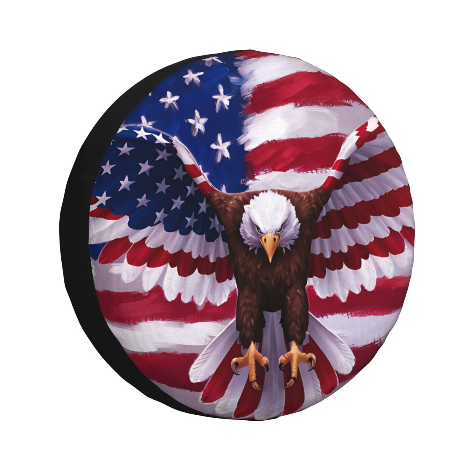 Salouo USA Eagle with Spread Wings Print Spare Tire Cover 14-17 inch Spare Tire Protector ...