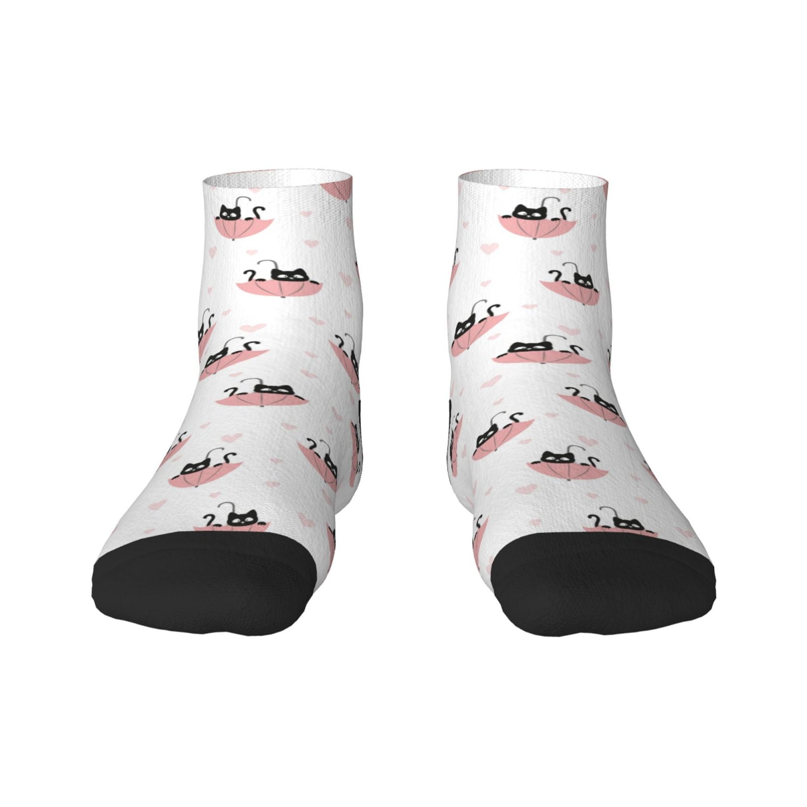 Salouo Umbrella Cat Pattern Unisex Middle Tube Socks,Middle-Finger Knee ...