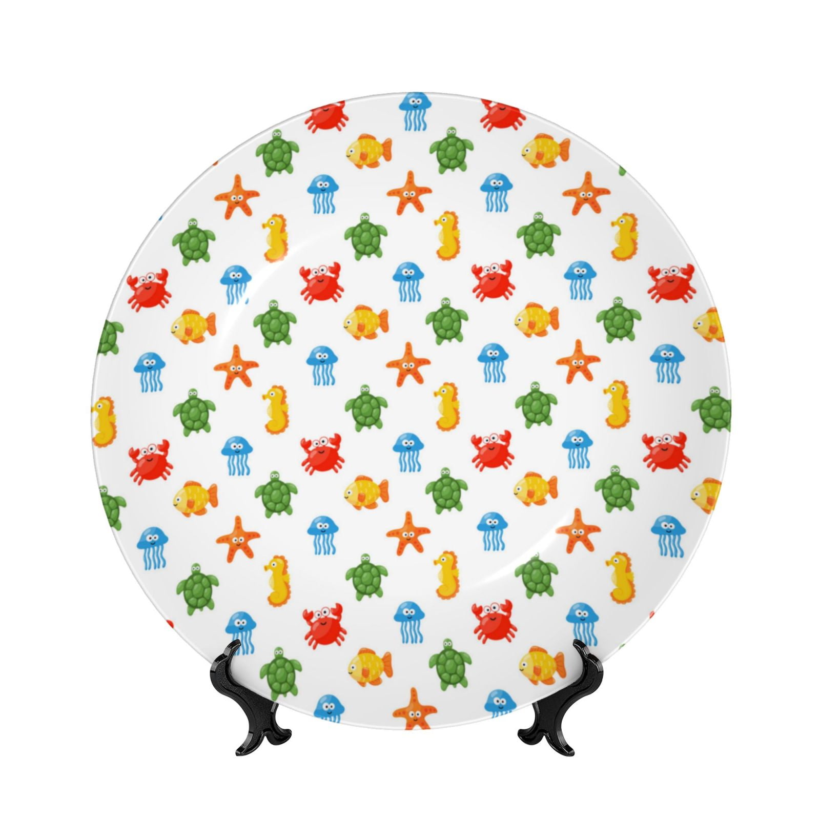 Salouo Undersea Animals Pattern Bone China Decorative Plate,Holiday ...