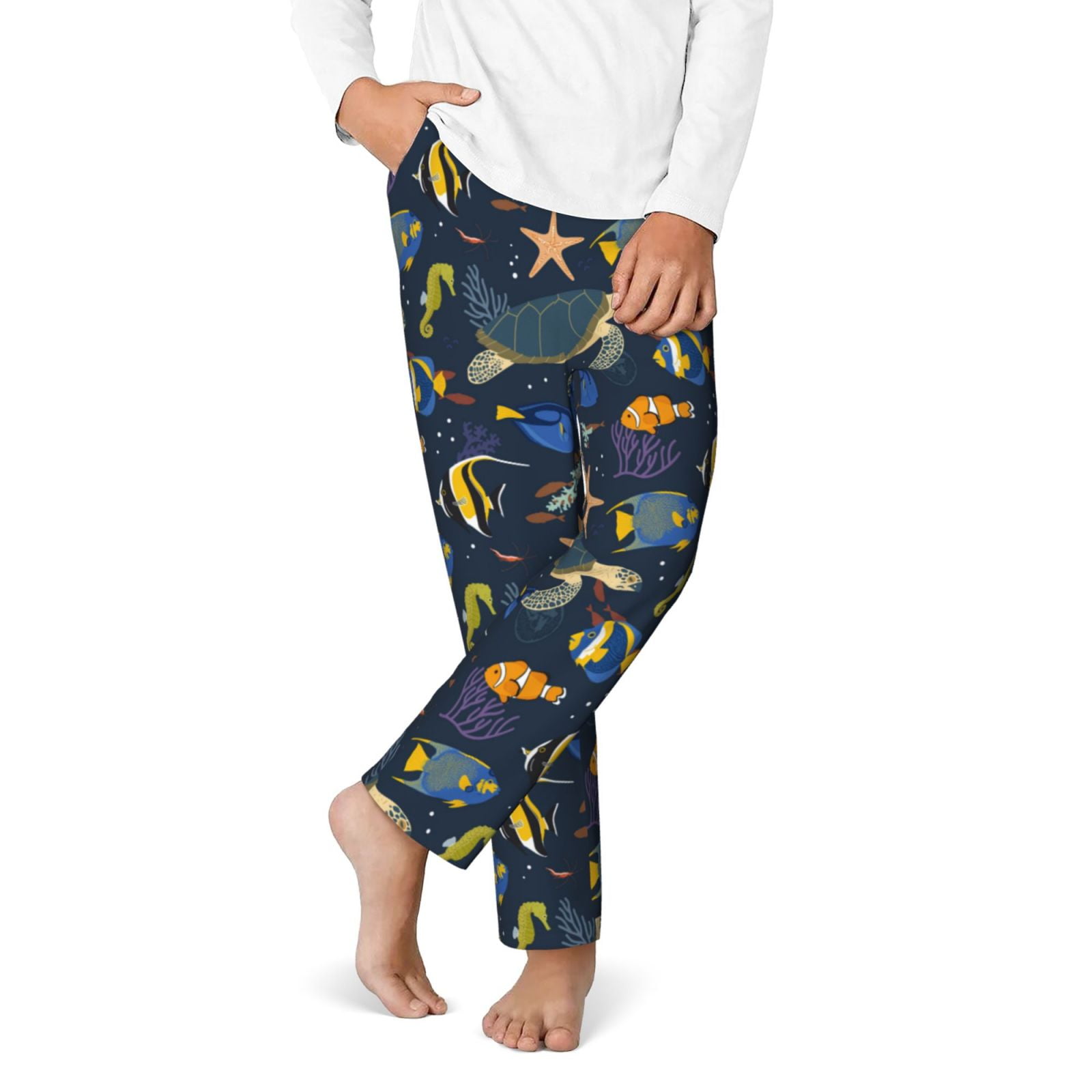 Salouo Undersea Animals Pattern Boys Pajama Pants,Long Sleep Pants for ...