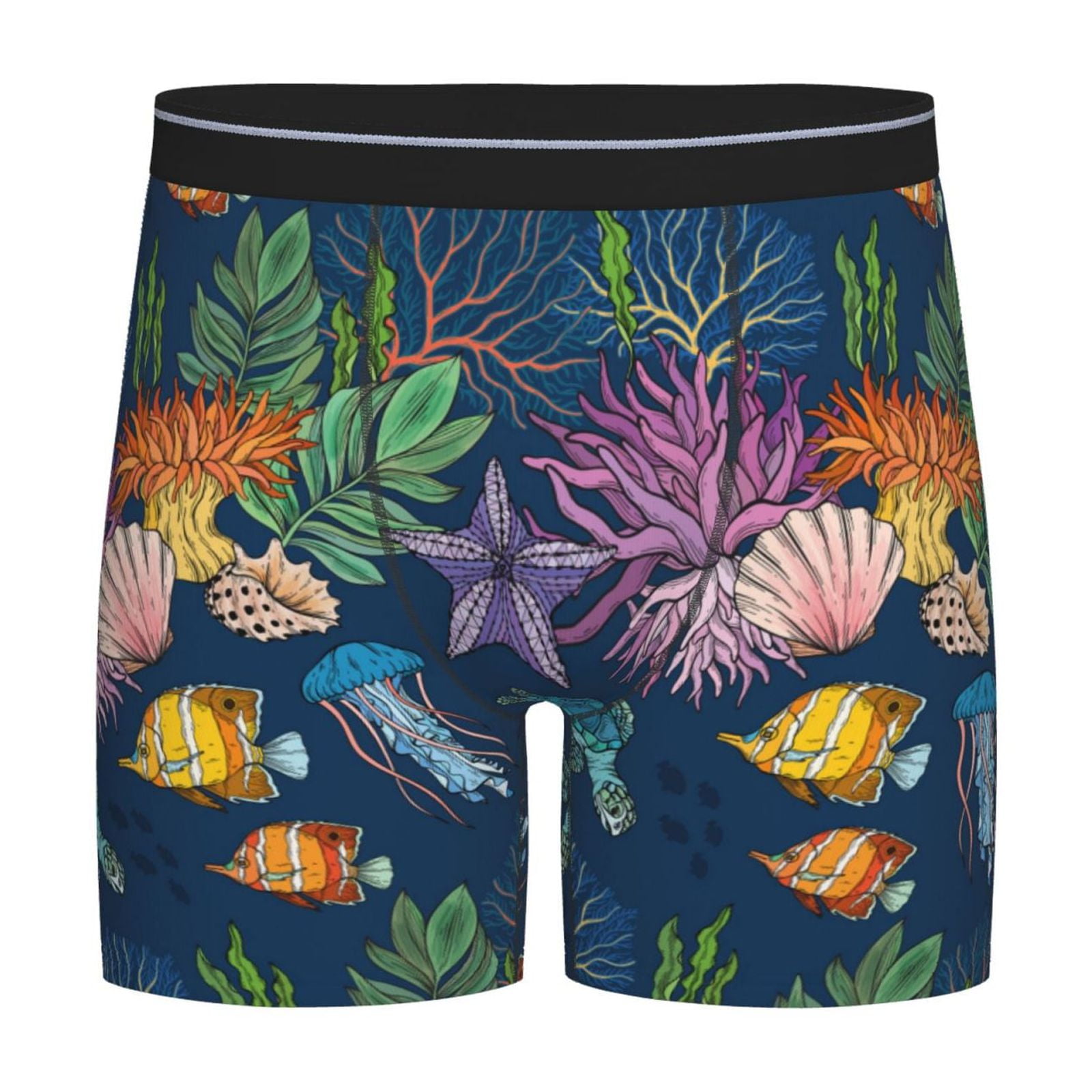 Salouo Undersea Animals Pattern Men's Boxer Briefs, Soft & Breathable ...