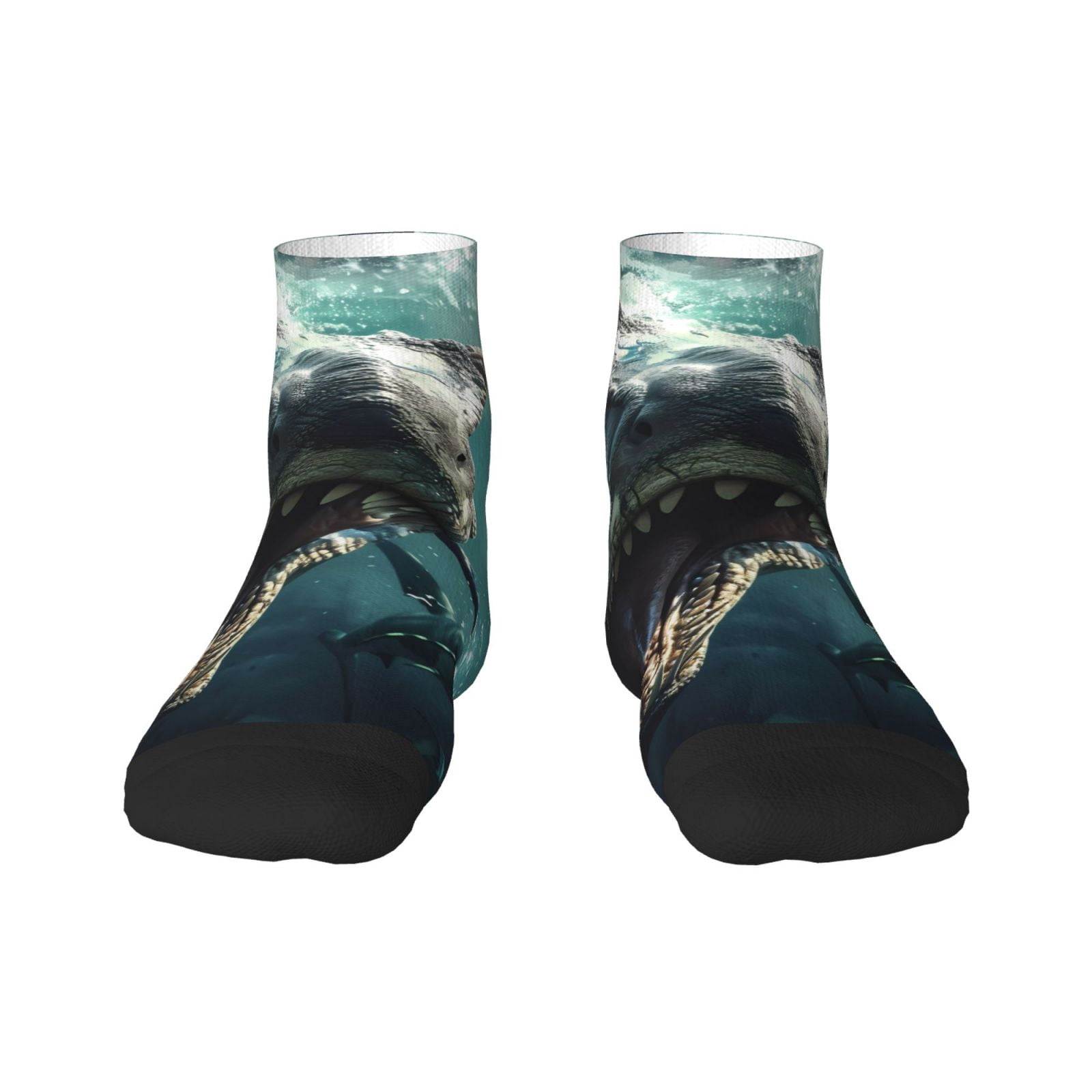 Salouo Underwater Dinosaur Shark Pattern Unisex Middle Tube Socks ...