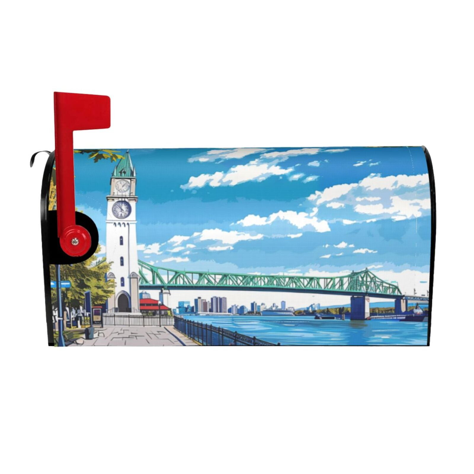 Salouo Urban Riverside Clock Tower for Magnetic Mailbox Covers ...