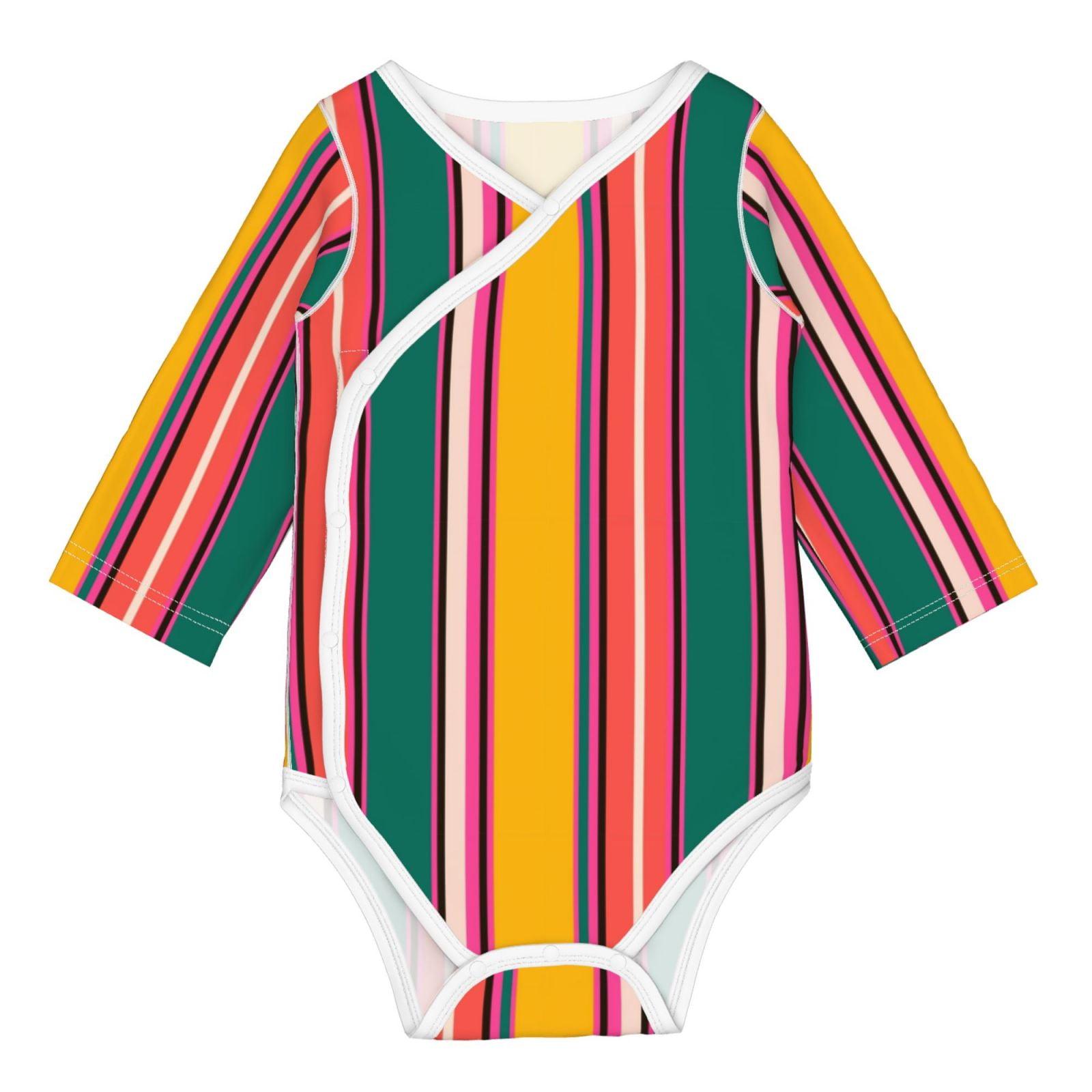 Salouo Vertical Stripes Print Long-Sleeve Bodysuits for Infant,One ...