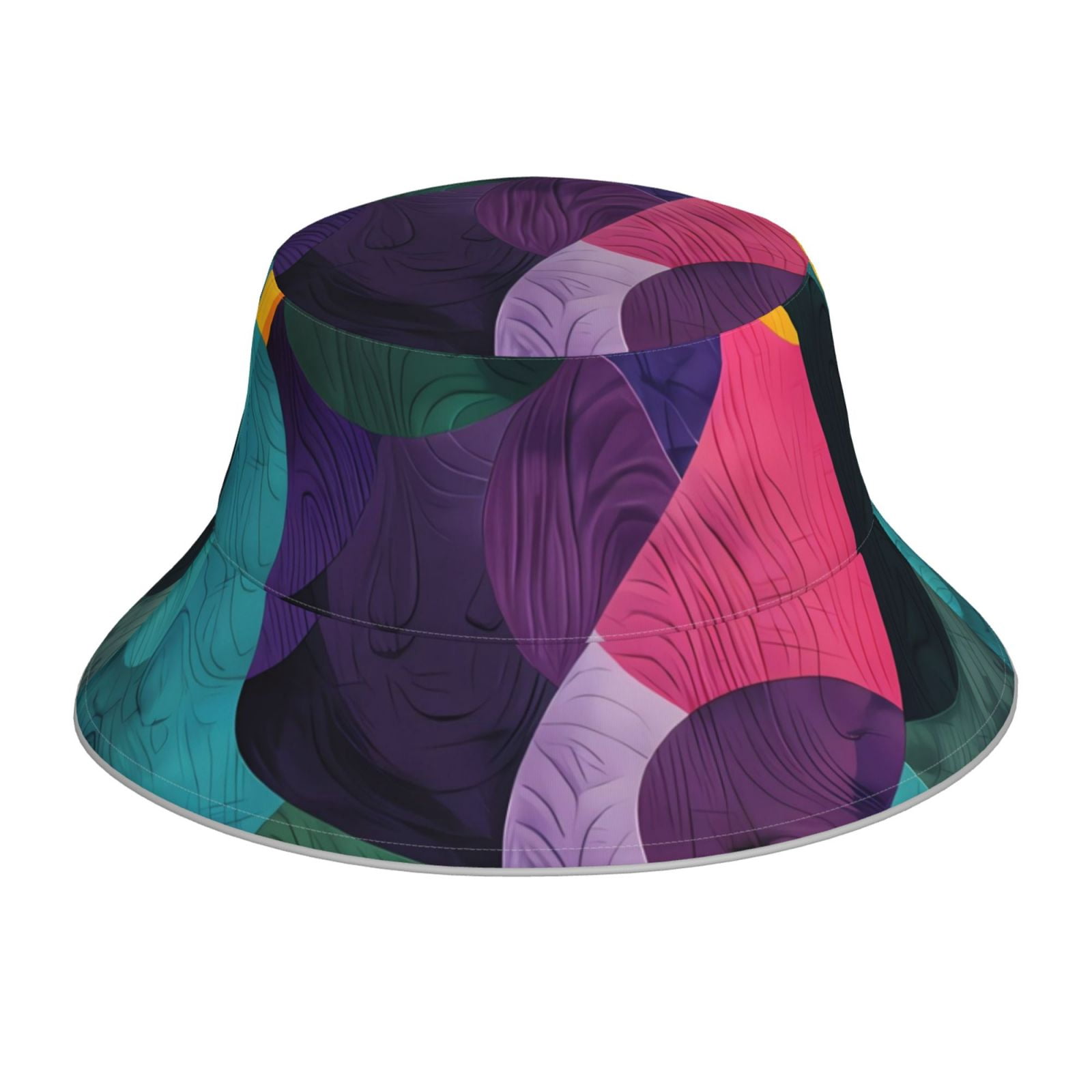 Salouo Vibrant Abstract Flow Print Unisex Bucket Hat, Outdoor Summer ...