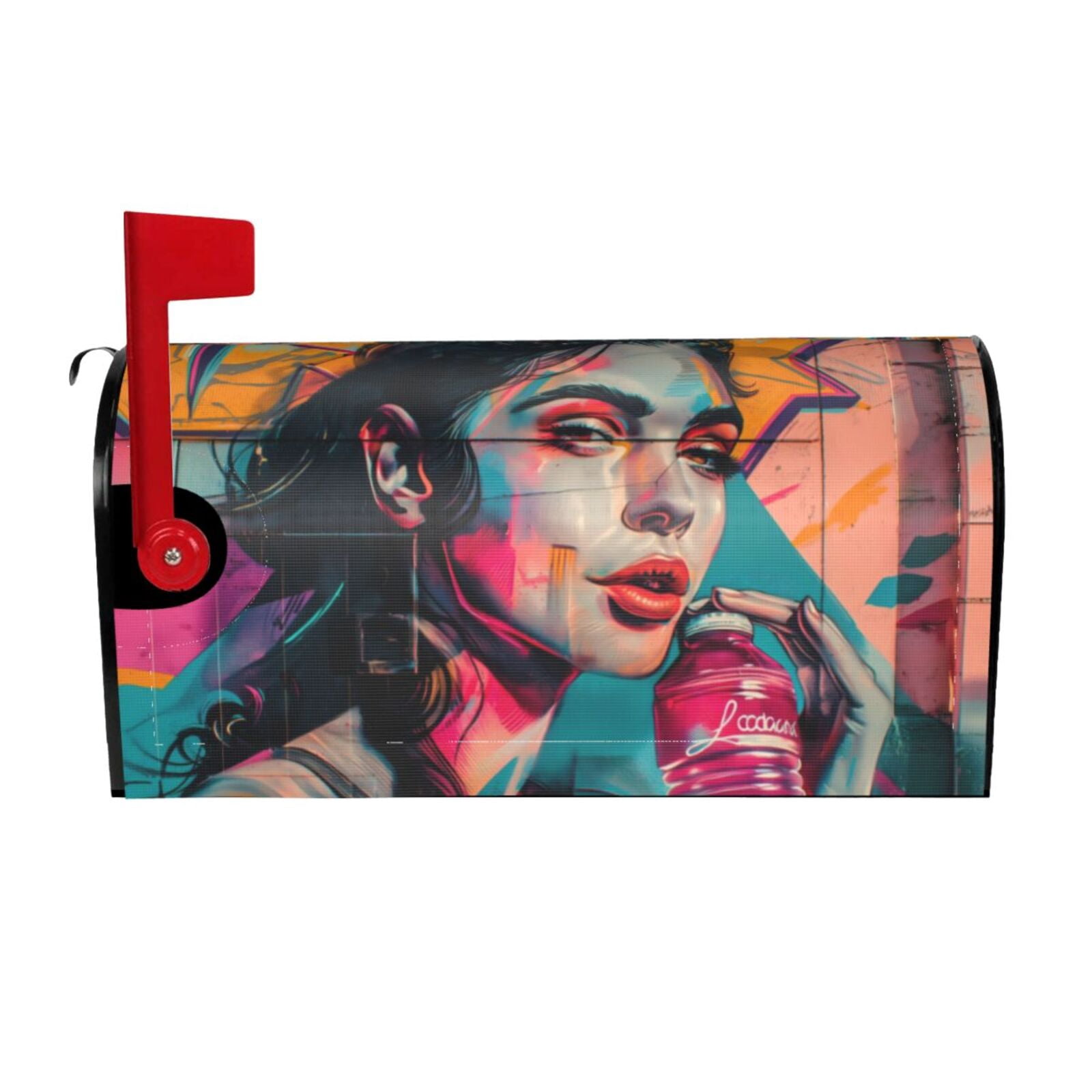 Salouo Vibrant Street Art Portrait for Magnetic Mailbox Covers ...