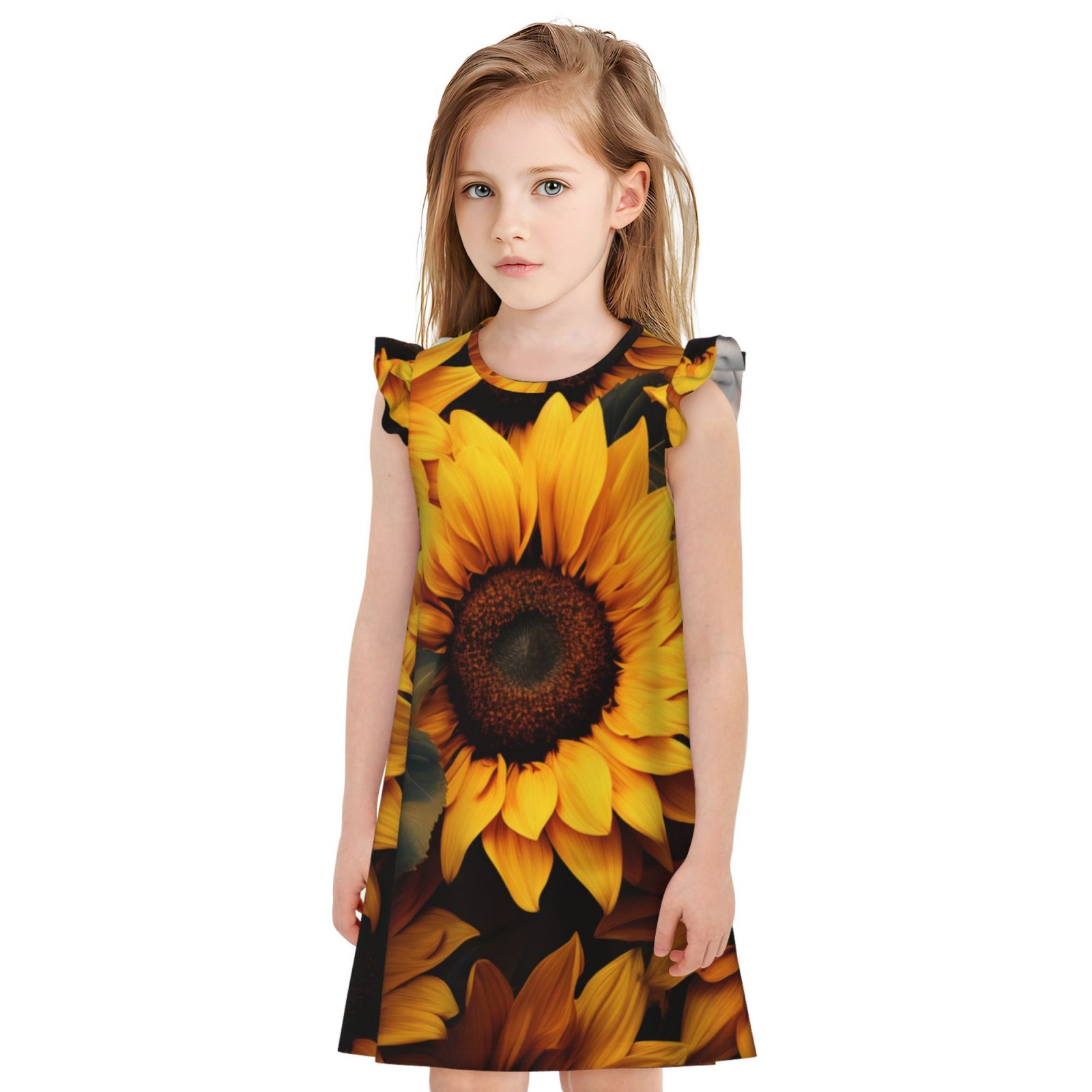 Salouo Vibrant Sunflower Blooms Print Nightgowns for Girls,Cute kid’s ...