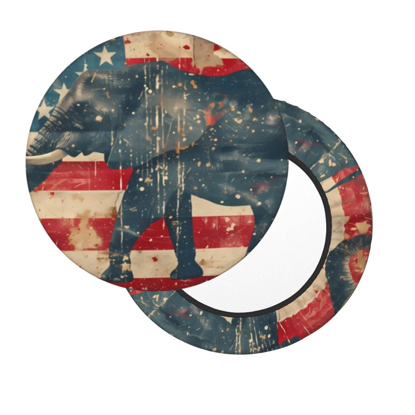 Salouo Vintage American Flag Elephant Pattern Bar Stool Cushion Cover ...