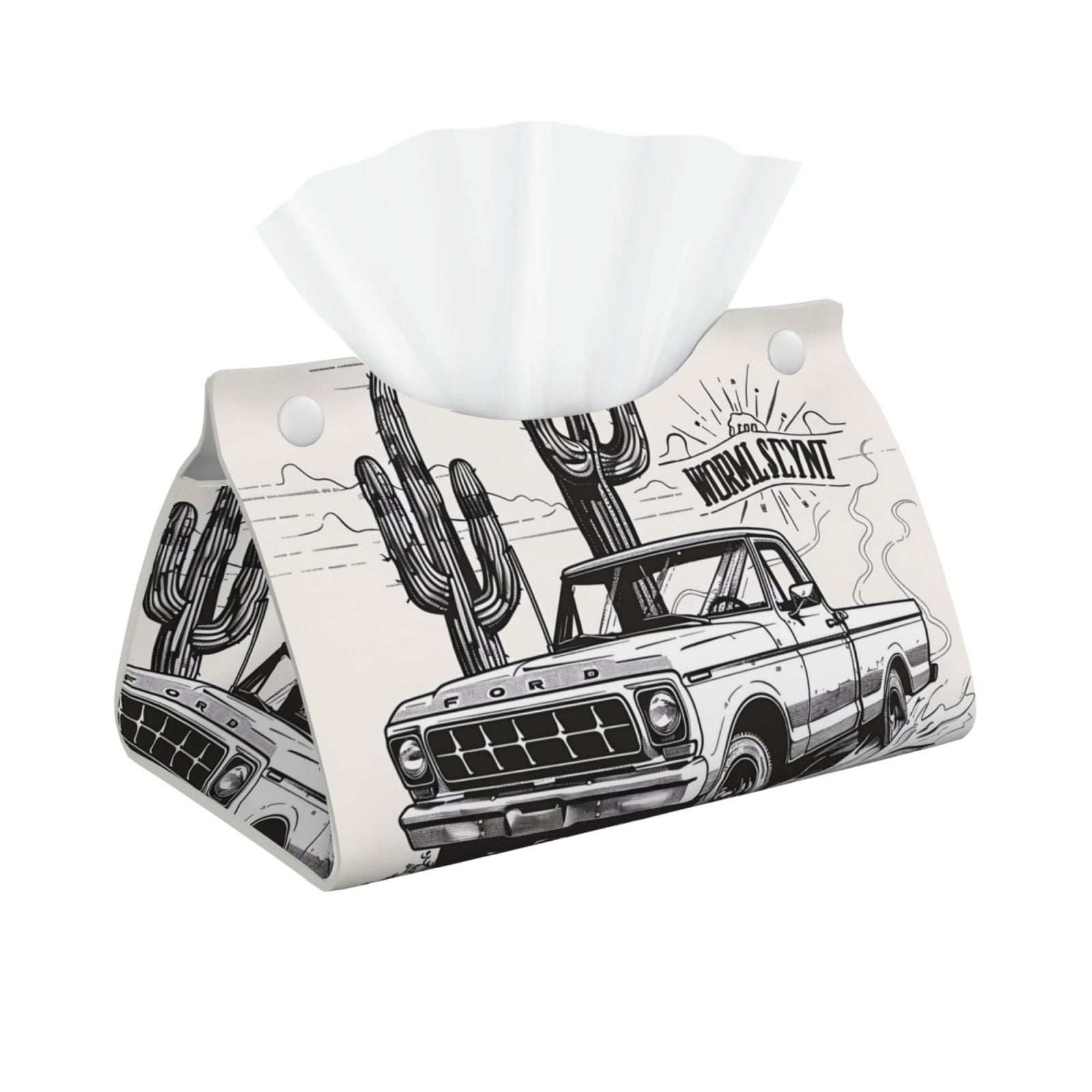 Salouo Vintage Cactus Pickup Pattern Long Tissue Box Cover Rectangular ...