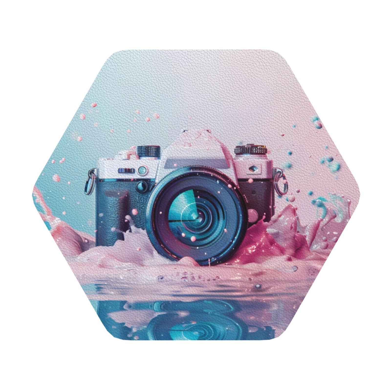 Salouo Vintage Camera Splash Art Print Round Coaster,Drink Coasters ...