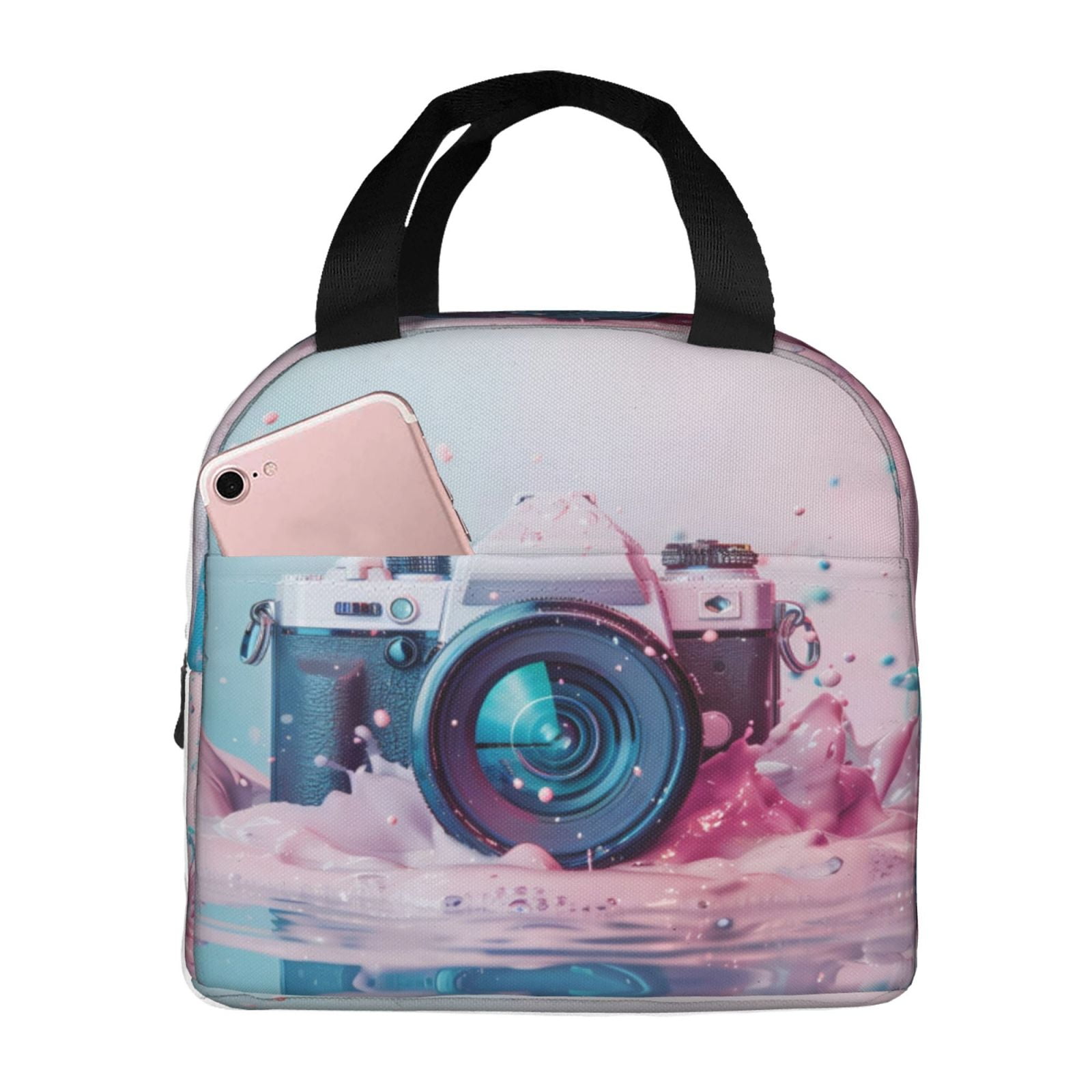 Salouo Vintage Camera Splash Art for Unisex Lunch Bag Leakproof Lunch Tote Large Capacity ...