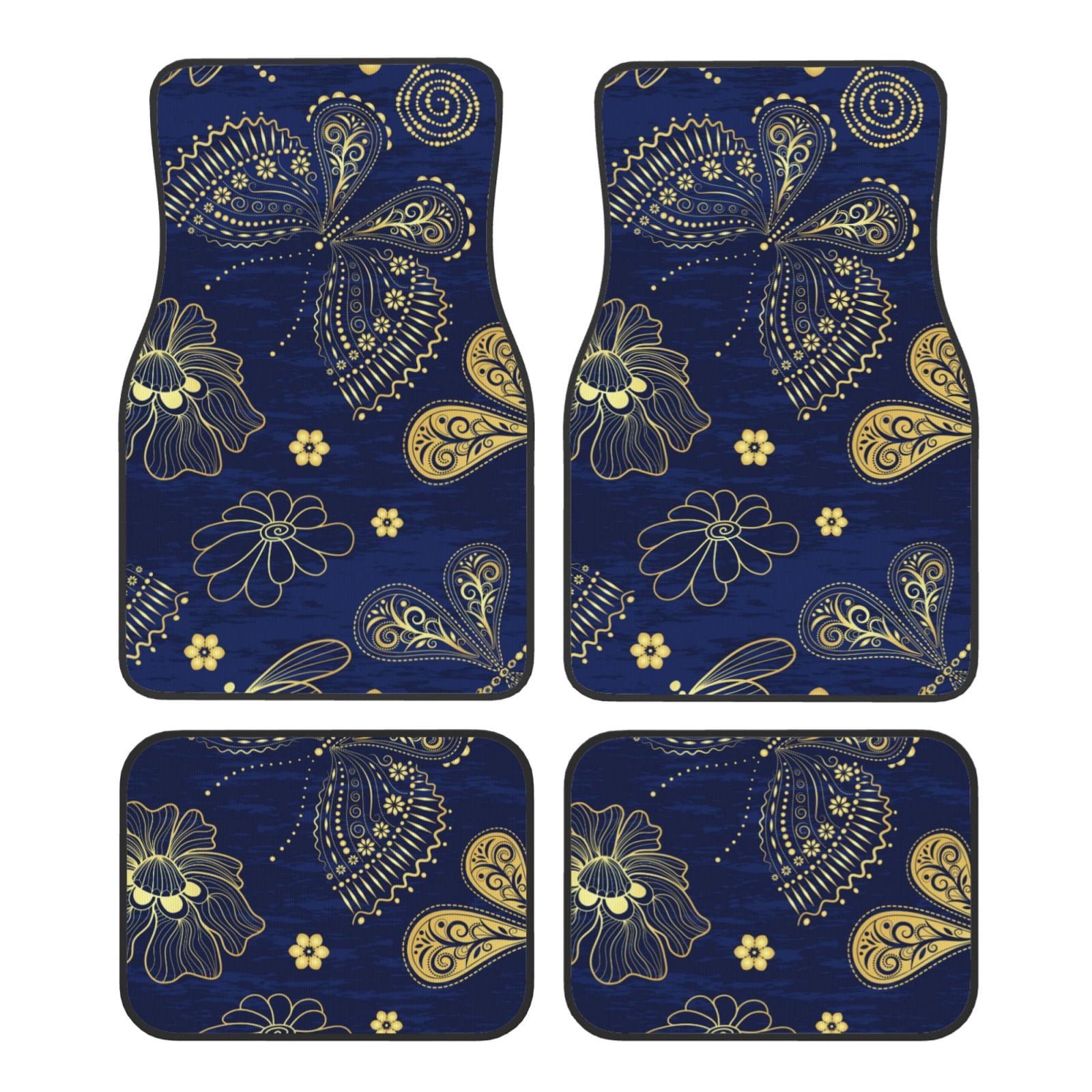 Salouo Vintage Golden Butterfly for 4-Piece Floor Mats, Custom Fit Car ...