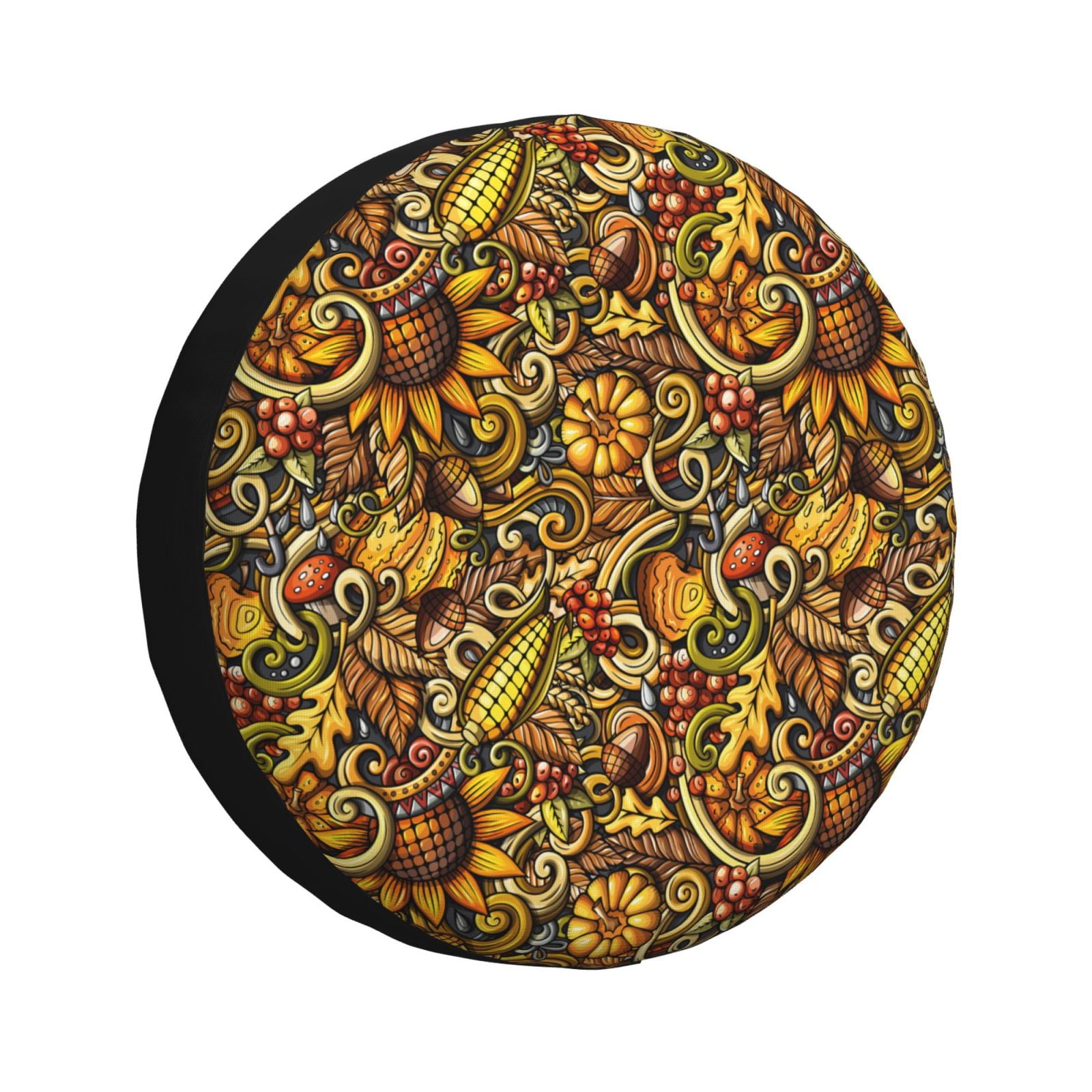 Salouo Vintage Sunflower and Corn Autumn Print Spare Tire Cover 14-17 ...