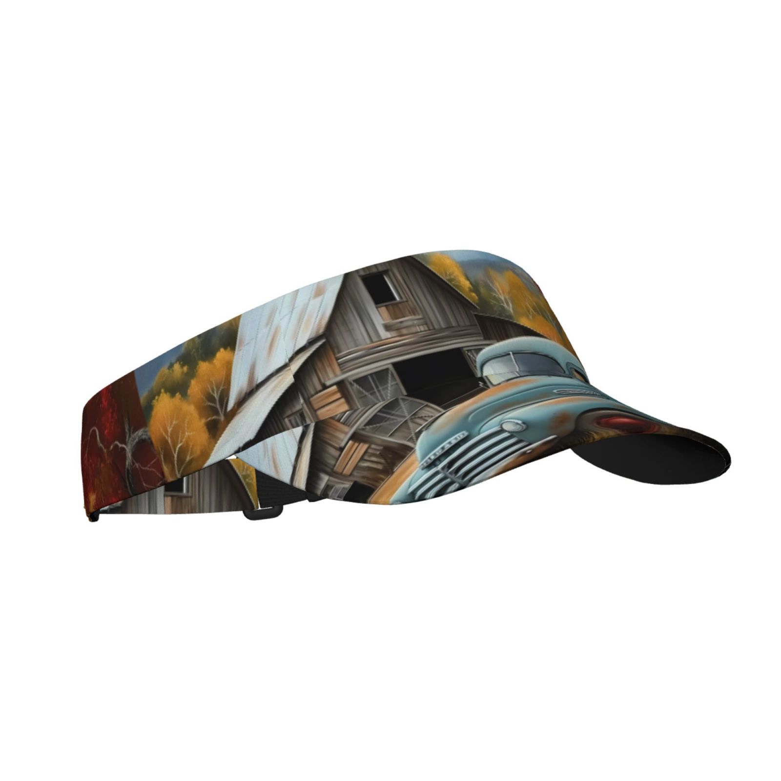 Salouo Vintage Truck Farm Scene Pattern Sport Sun Visor Hats,1-Piece of ...