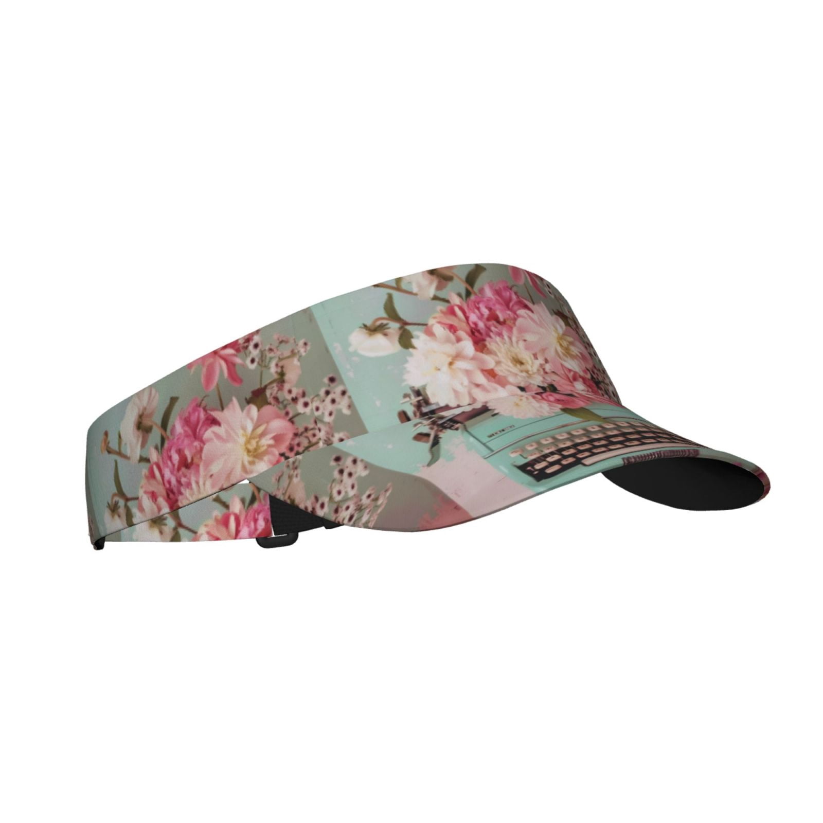 Salouo Vintage Typewriter Floral Pattern Sport Sun Visor Hats,1-Piece ...