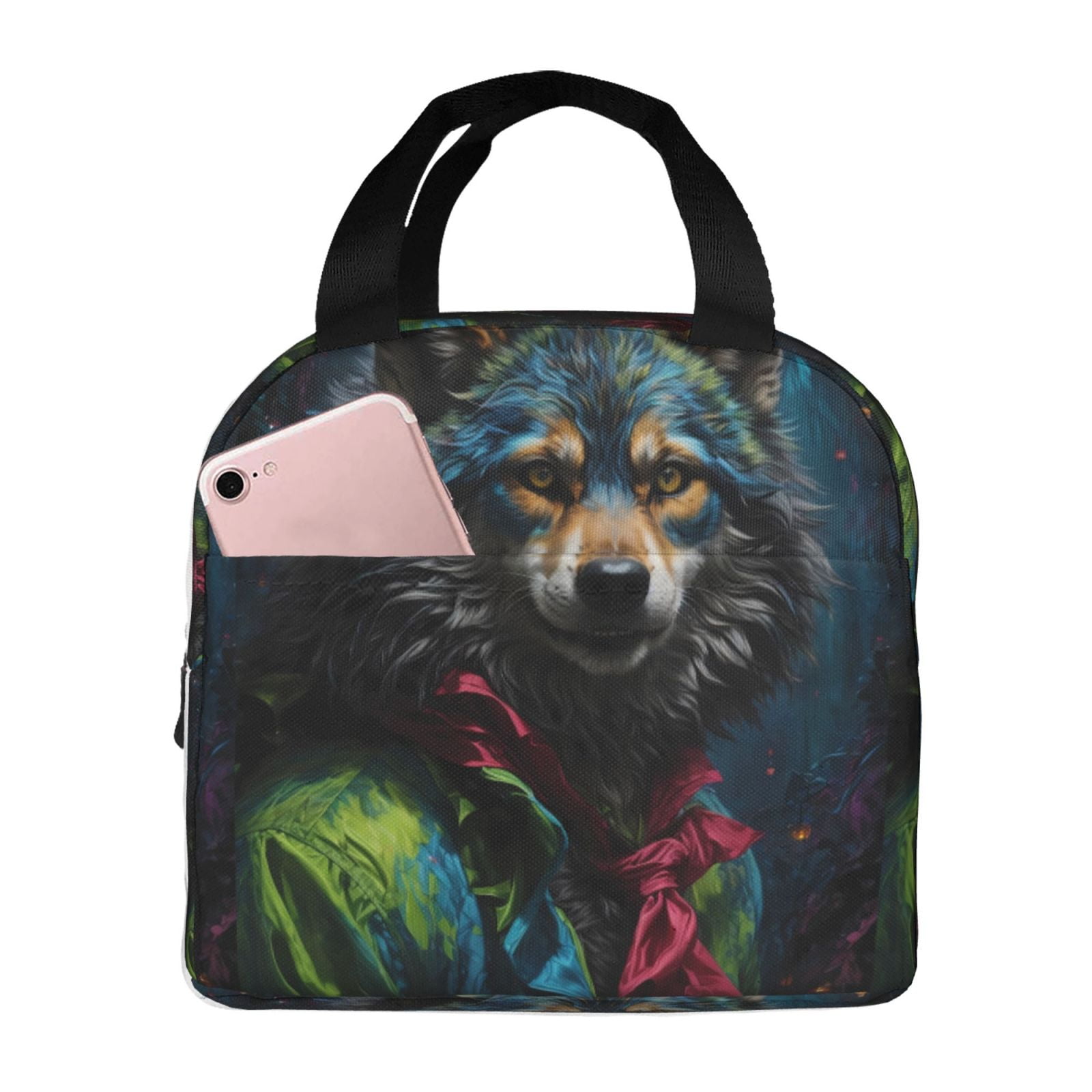 Salouo Vintage Wolf Warrior for Unisex Lunch Bag Leakproof Lunch Tote ...
