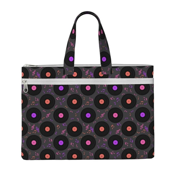 Salouo Vinyl Records Musical Notes for Canvas Tote File Bag, Tote Bag ...