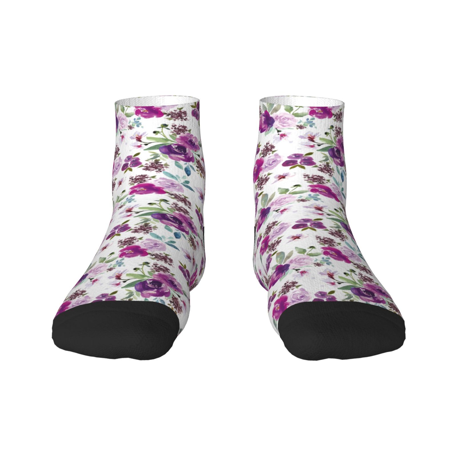 Salouo Violets Flowers Pattern Unisex Middle Tube Socks,Middle-Finger ...