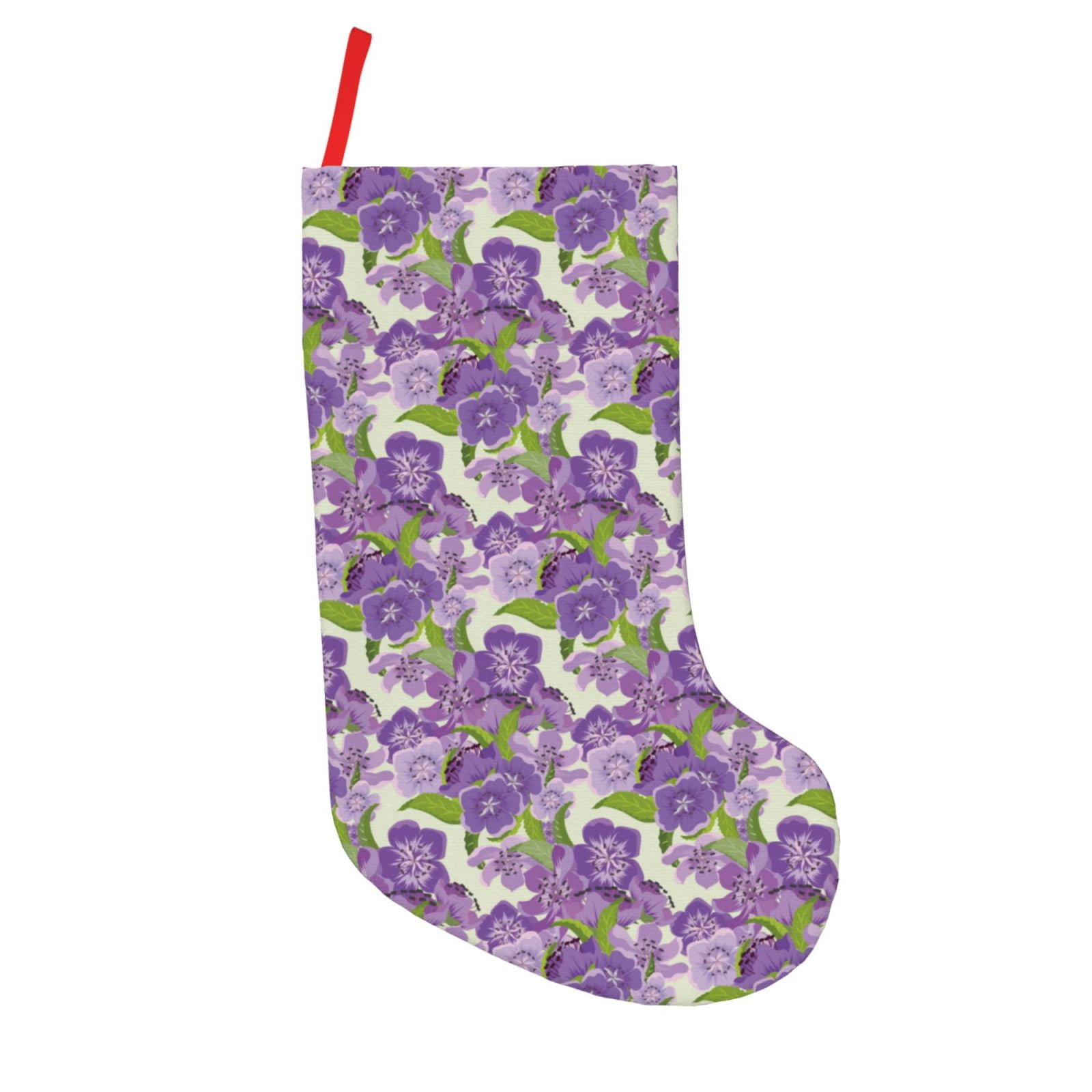 Salouo Violets Flowers Print Christmas Decorations Stockings 1 Pack 18 ...