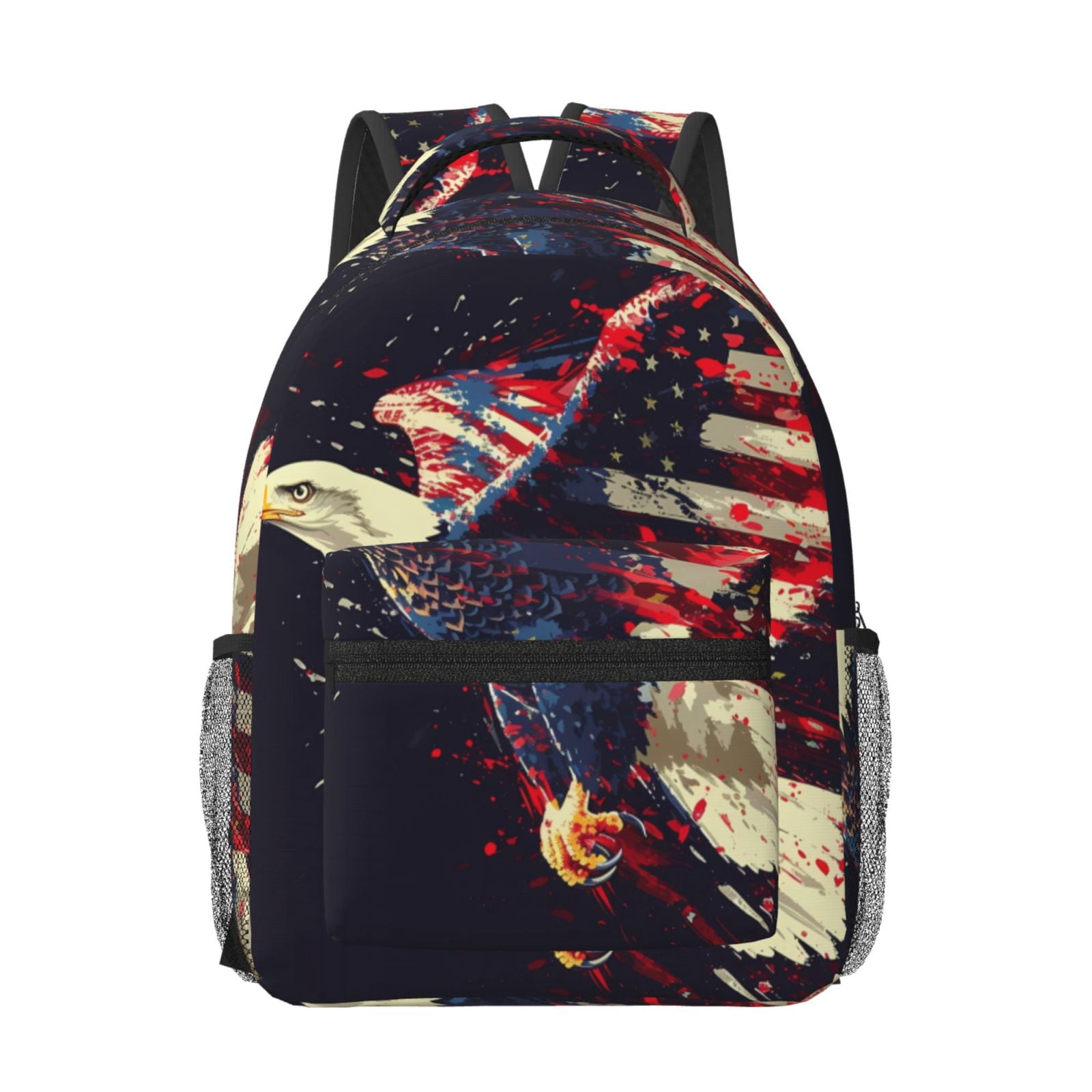 Salouo Watercolor Bald Eagle Print Laptop Backpack 16.5'' Daypack Carry ...