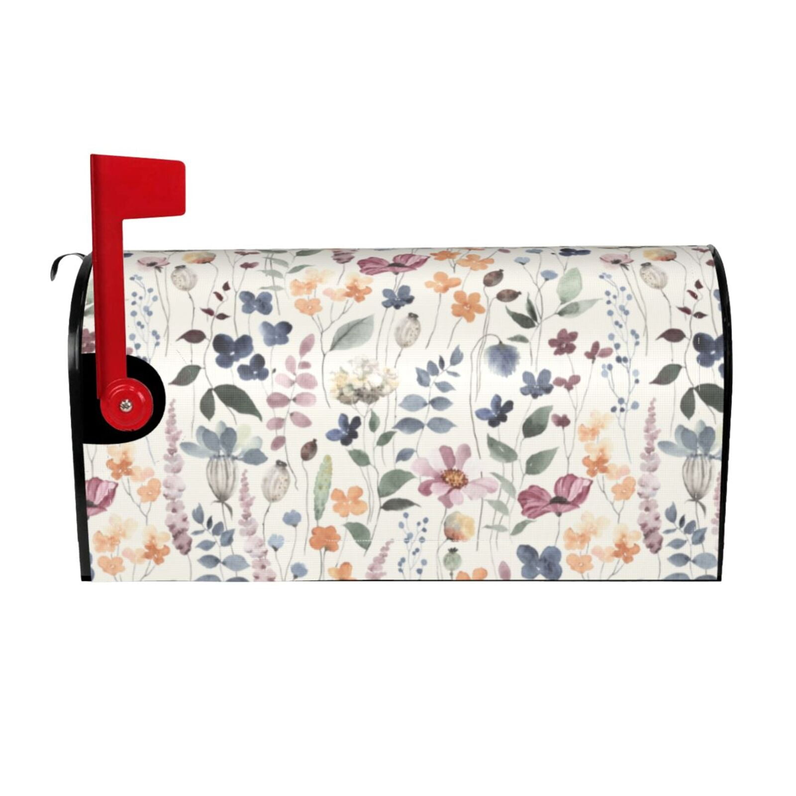 Salouo Watercolor Floral for Magnetic Mailbox Covers Waterproof Post Box Cover Post Letter Box ...