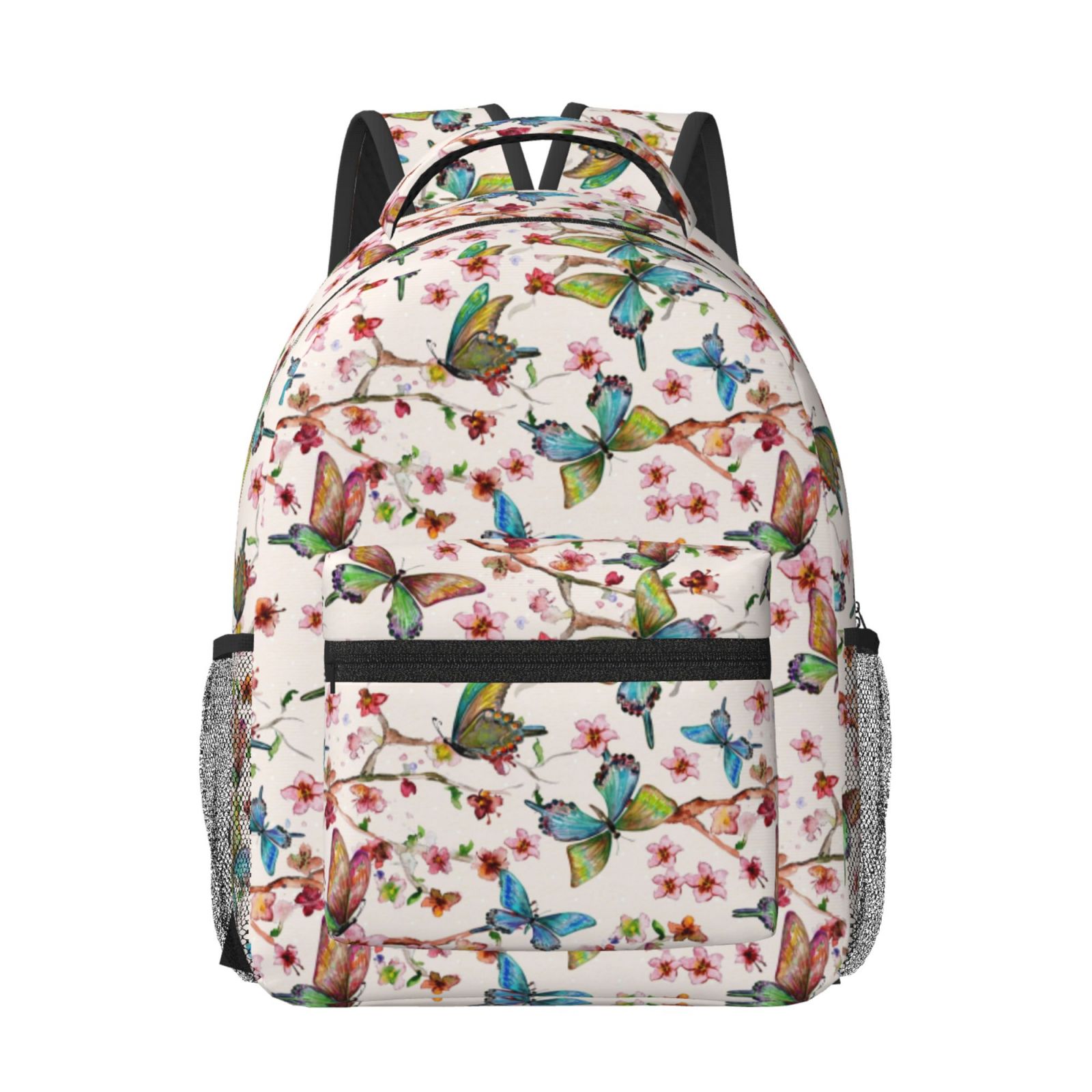 Salouo Watercolor Floral With Butterflies Print Laptop Backpack 16.5 ...