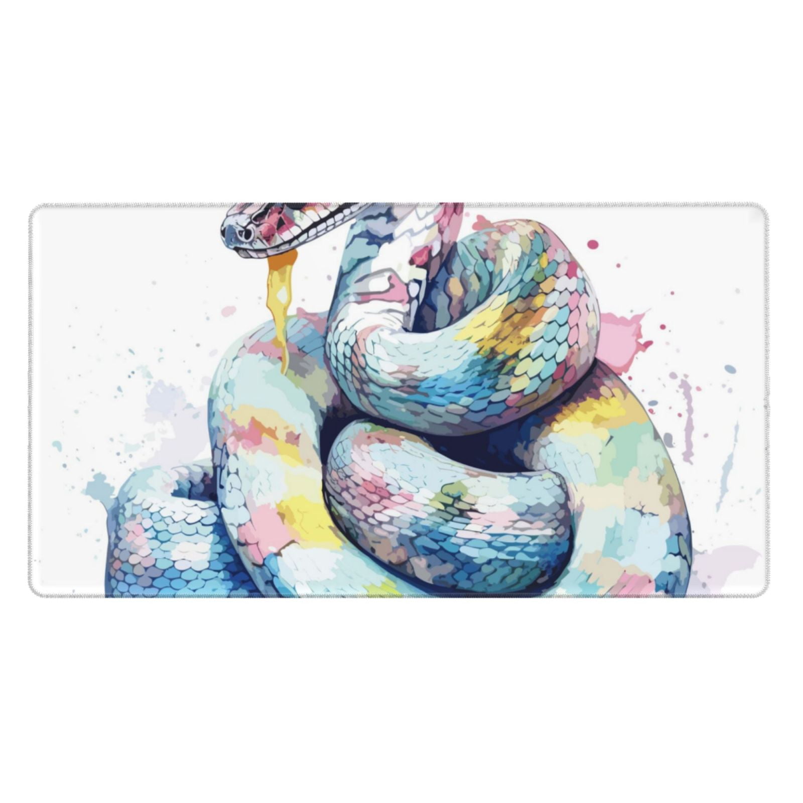 Salouo Watercolor Snake Print Large Mouse Pad,Extended Mat Desk Pad ...