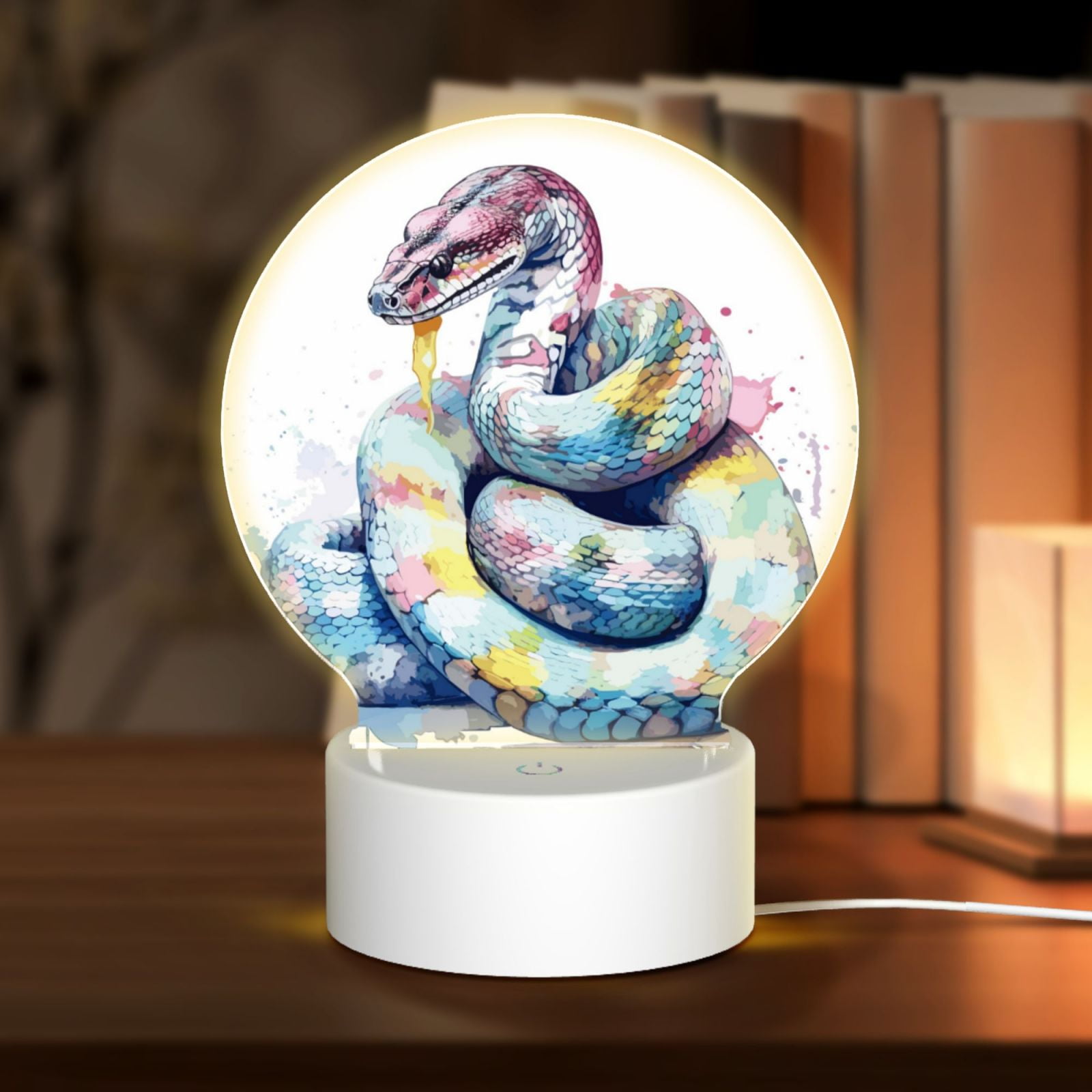Salouo Watercolor Snake for Round Acrylic Night Light - Acrylic Sheets ...